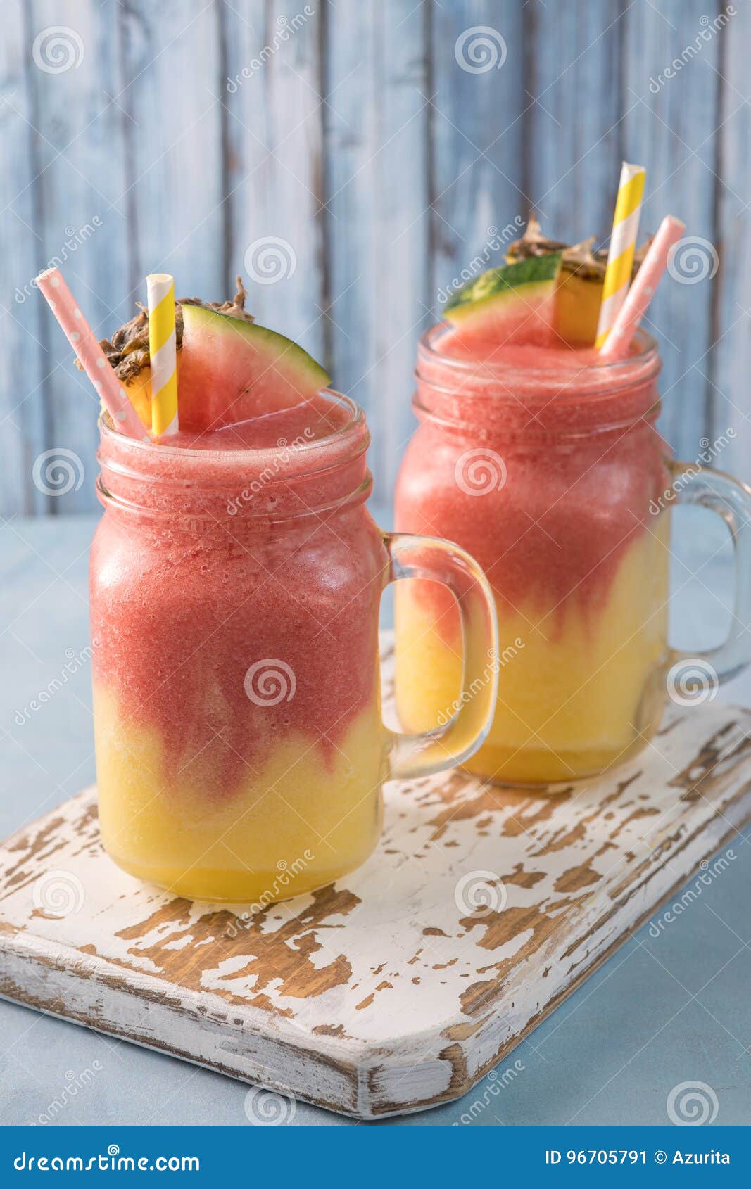 Tropical Watermelon Pineapple Smoothie Stock Image - Image of juice ...