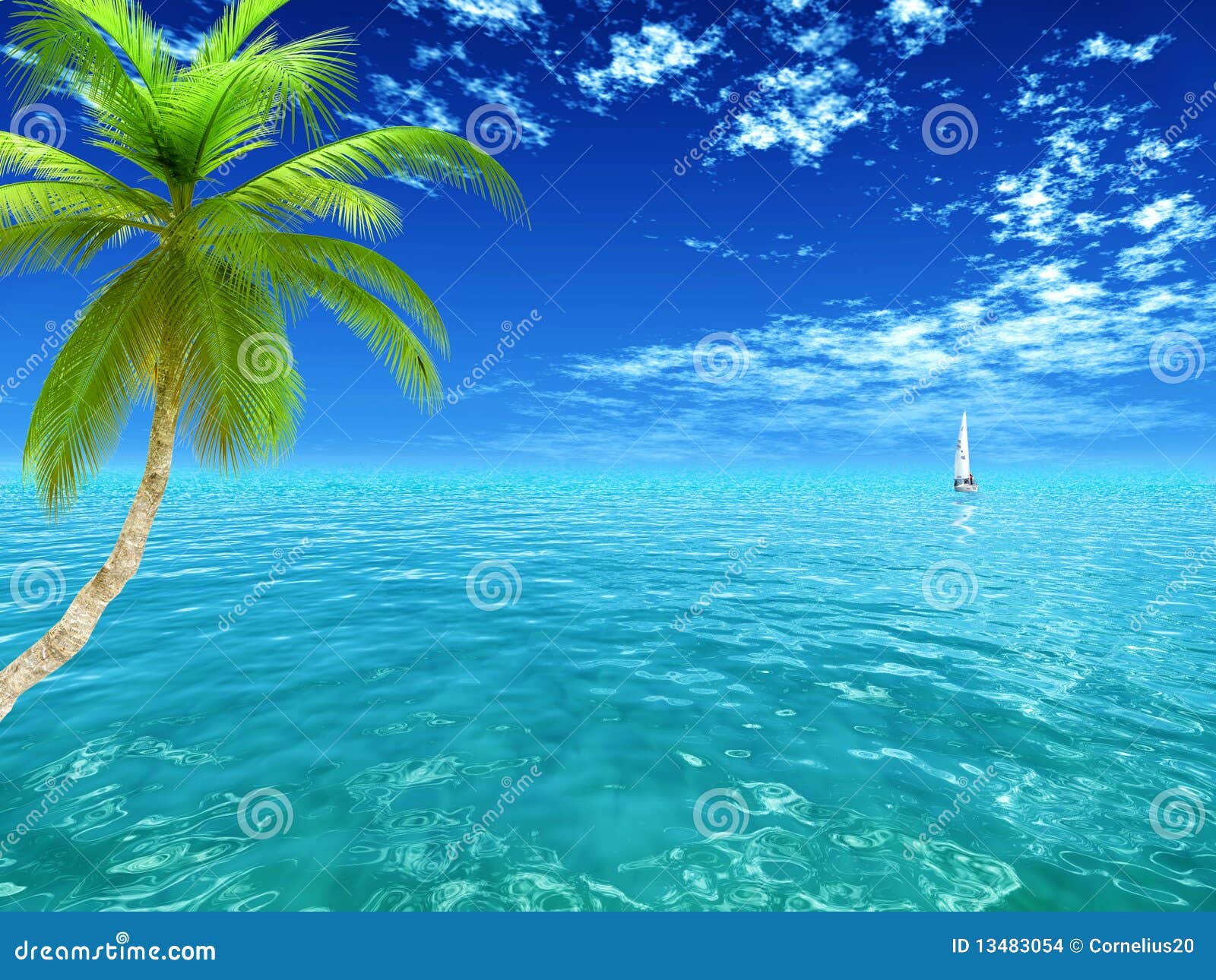 Tropical waters stock illustration. Illustration of cloud - 13483054