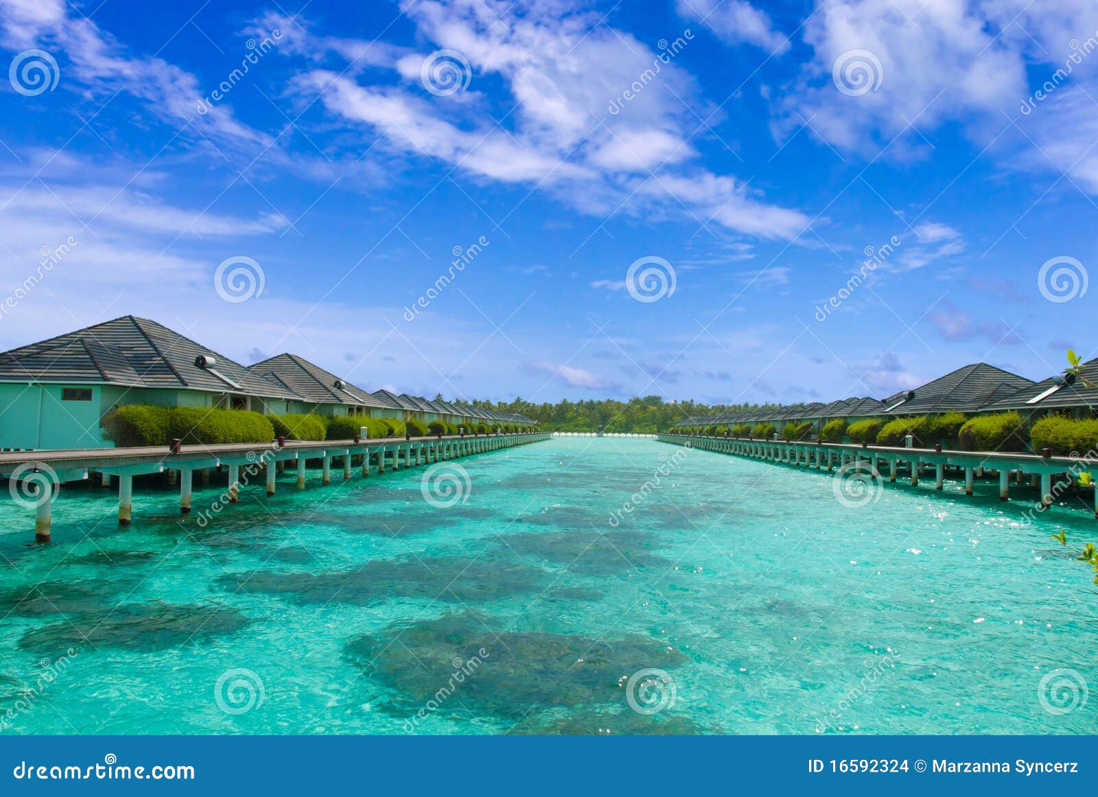 Tropical Waters stock photo. Image of view, resort, clouds - 16592324