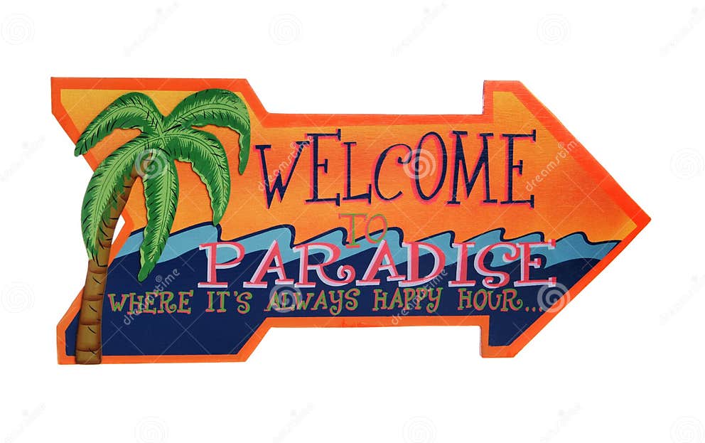 A Tropical Welcome Sign stock photo. Image of background - 27842256