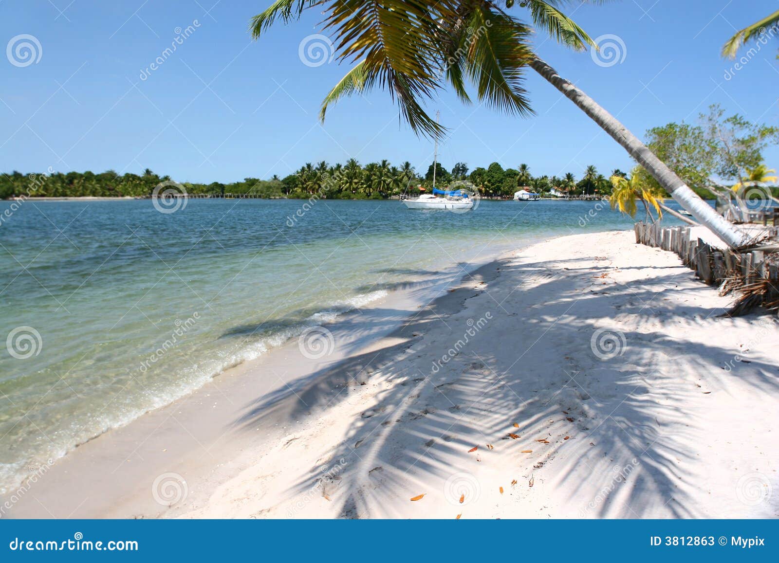 Tropical White Sand Beach stock image. Image of serene - 3812863