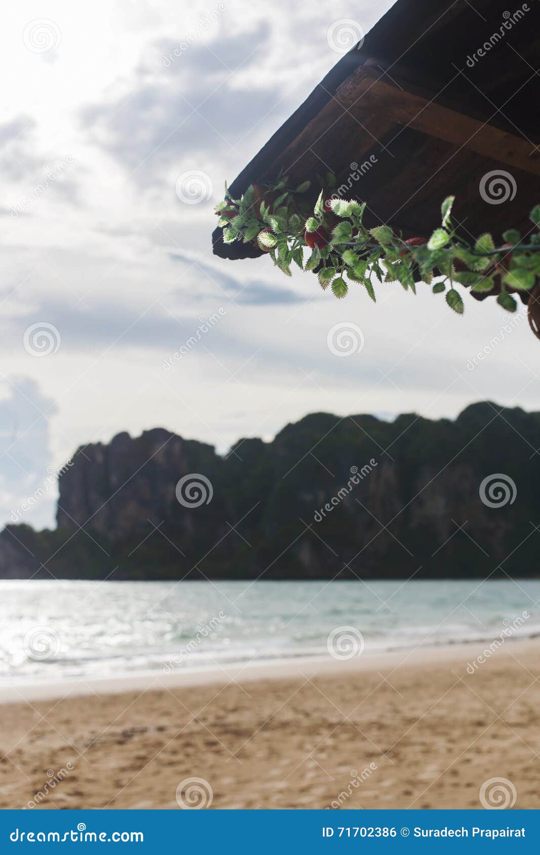 Tropical White Sand Beach with Eaves Stock Photo - Image of coast ...