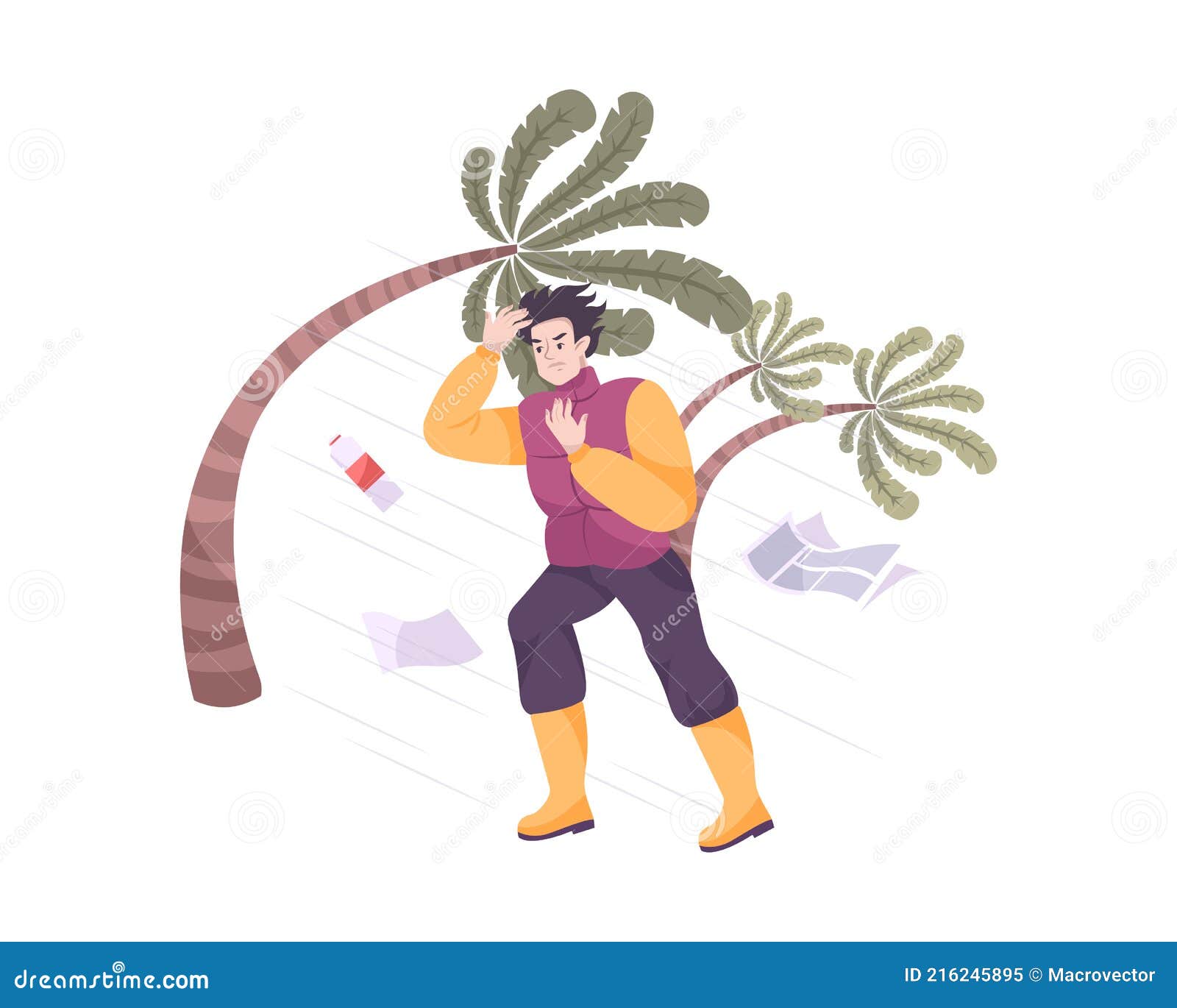 Tropical Wind Flat Composition Stock Vector - Illustration of scene ...