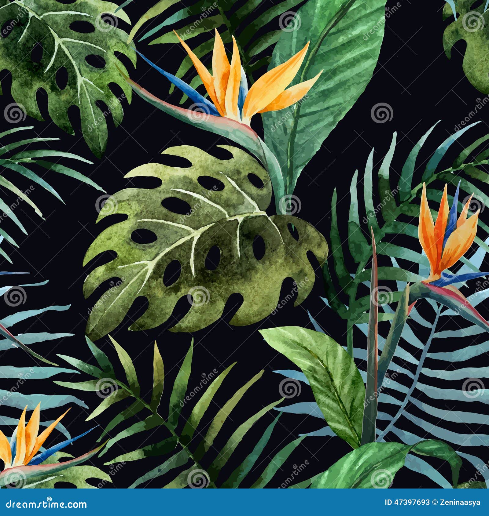 Tropicpattern10 stock vector. Illustration of blossom - 47397693