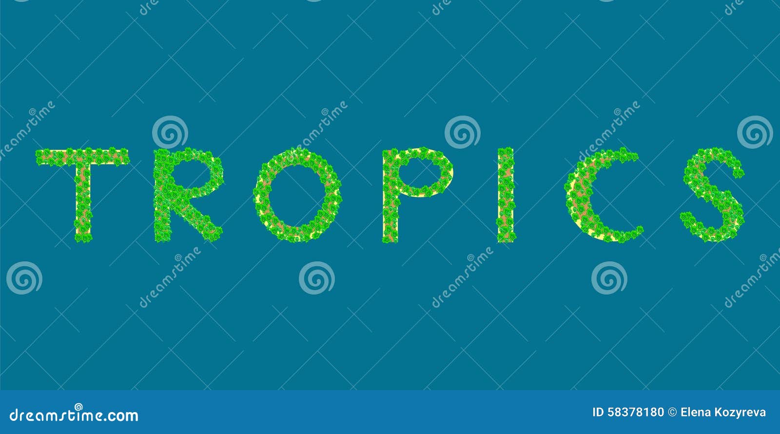 Tropics Text Tropical Island Stock Photo - Image of word, sand: 58378180
