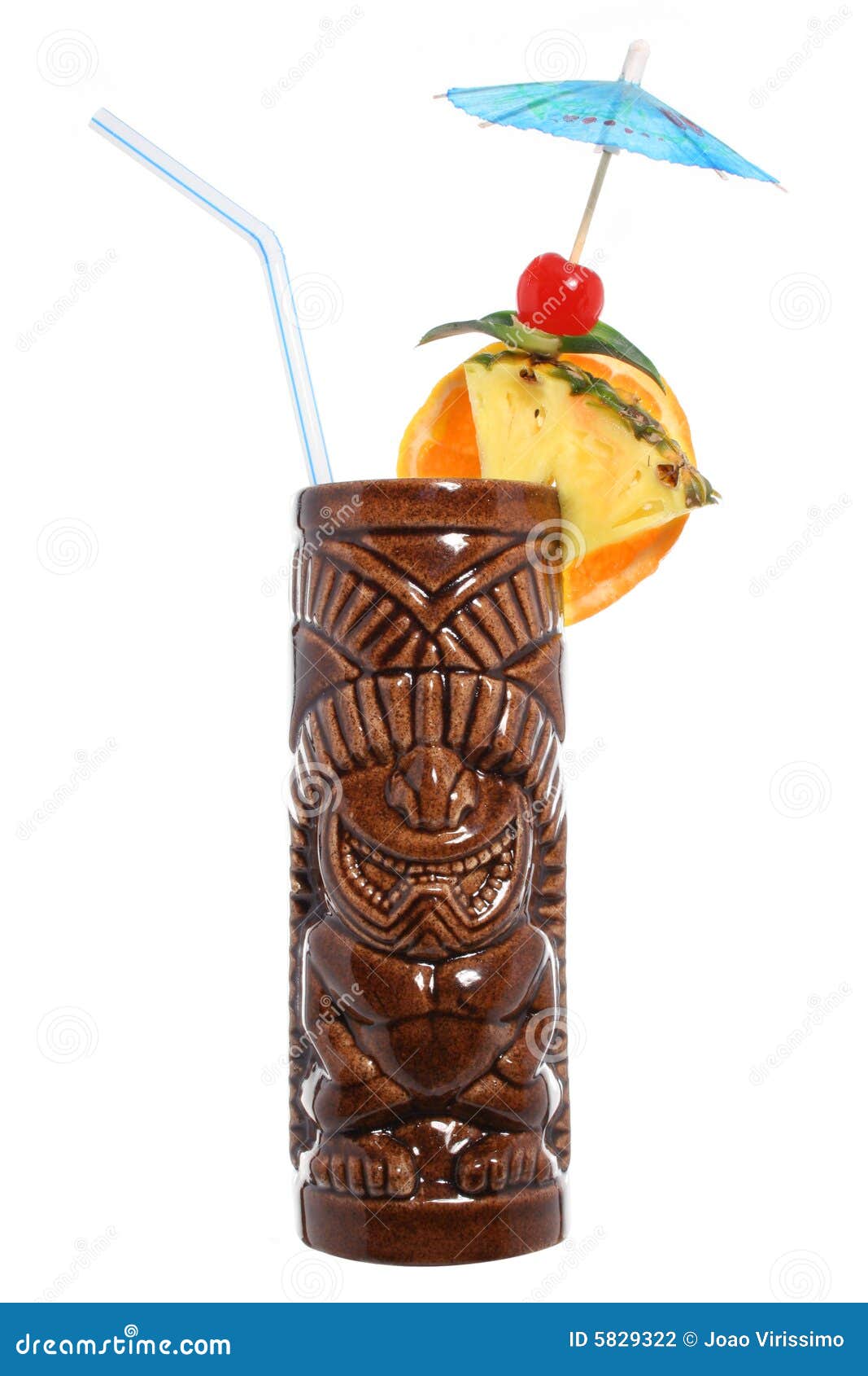 Tropische Het Fruitcocktail Van Tiki Stock Foto - Image of voedsel ...