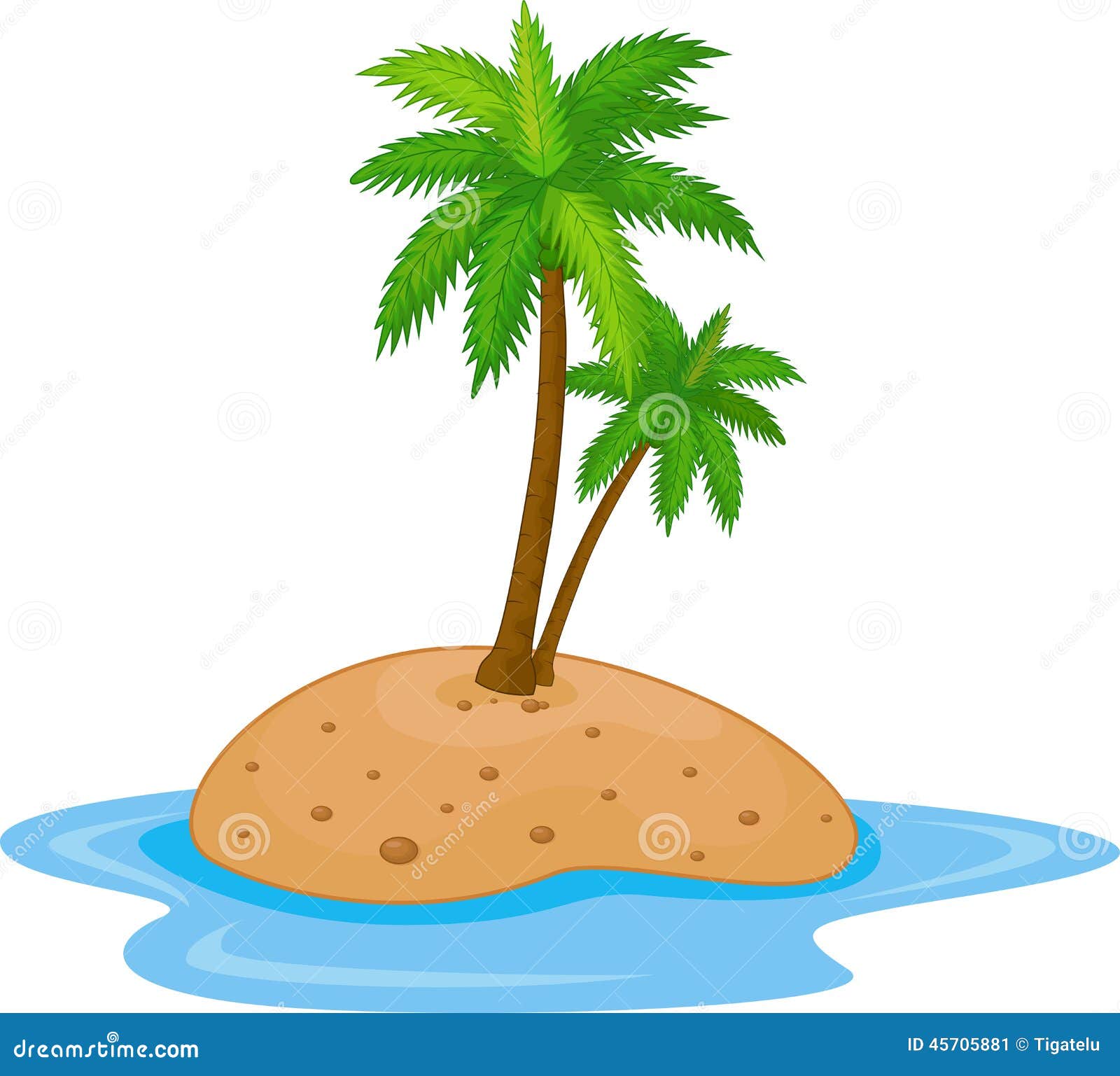 Tropische Insel vektor abbildung. Illustration von grün - 45705881