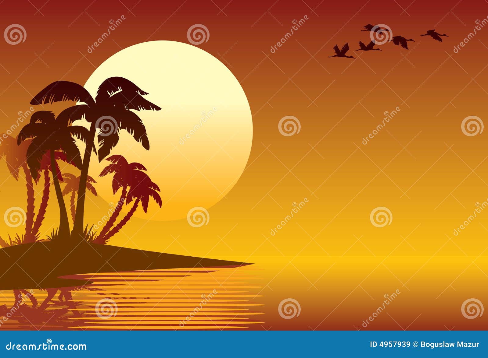 Tropische Insel vektor abbildung. Illustration von meditation - 4957939