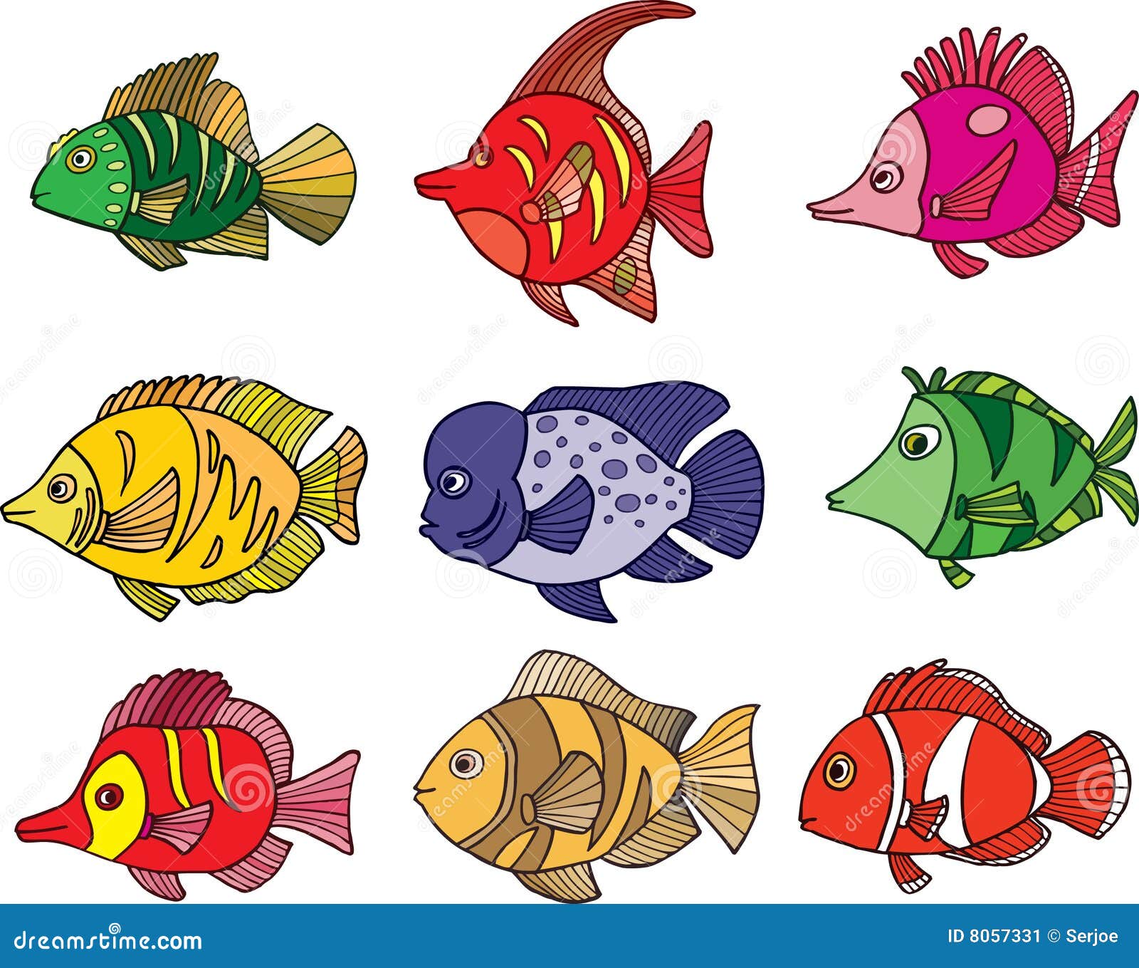 Tropische vissen vector illustratie. Illustration of kleur - 8057331