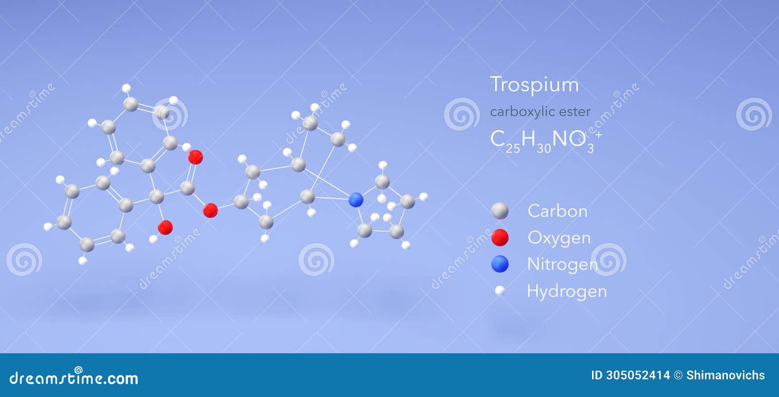Trospium Molecule, Molecular Structures, Carboxylic Ester, 3d Model ...