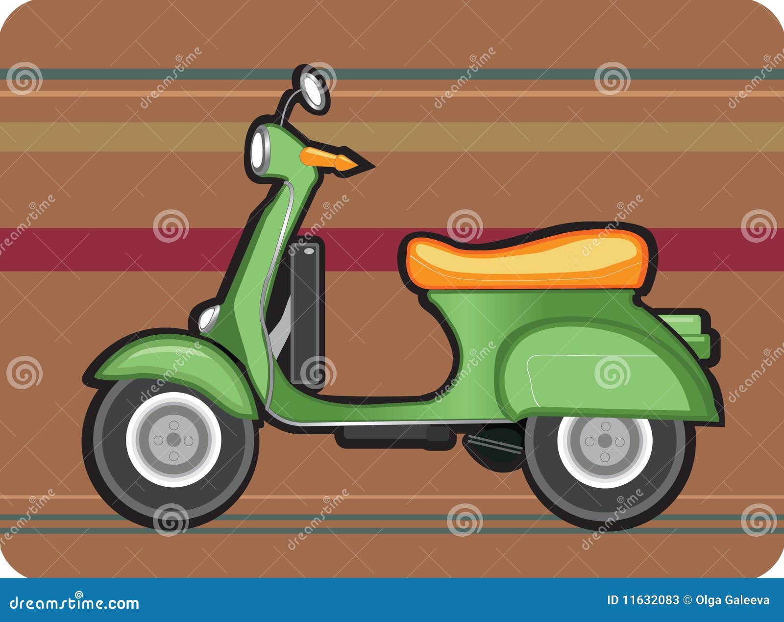 "trotinette" retro ilustração do vetor. Ilustração de vetor - 11632083