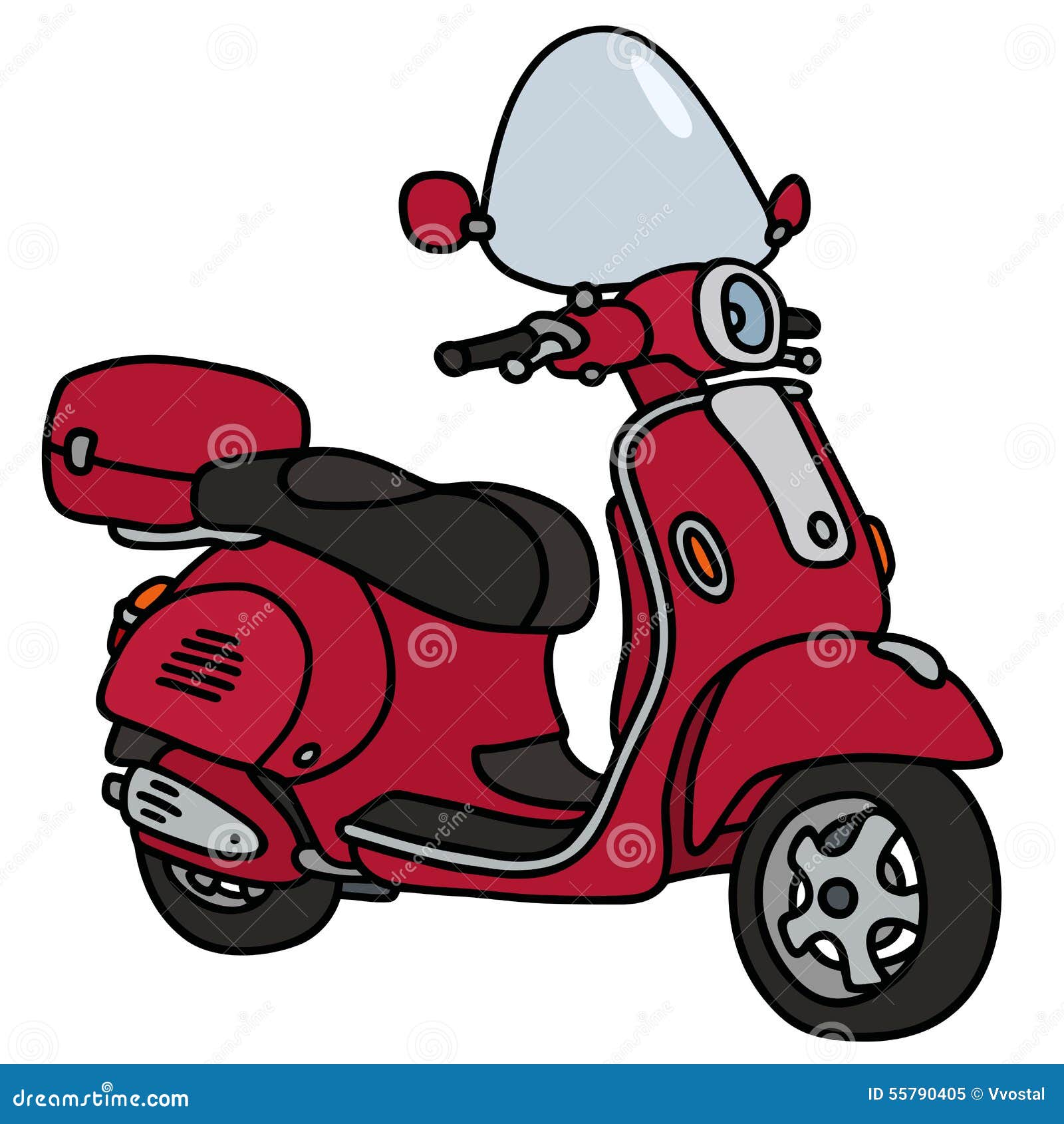 "trotinette" vermelho ilustração do vetor. Ilustração de motor - 55790405