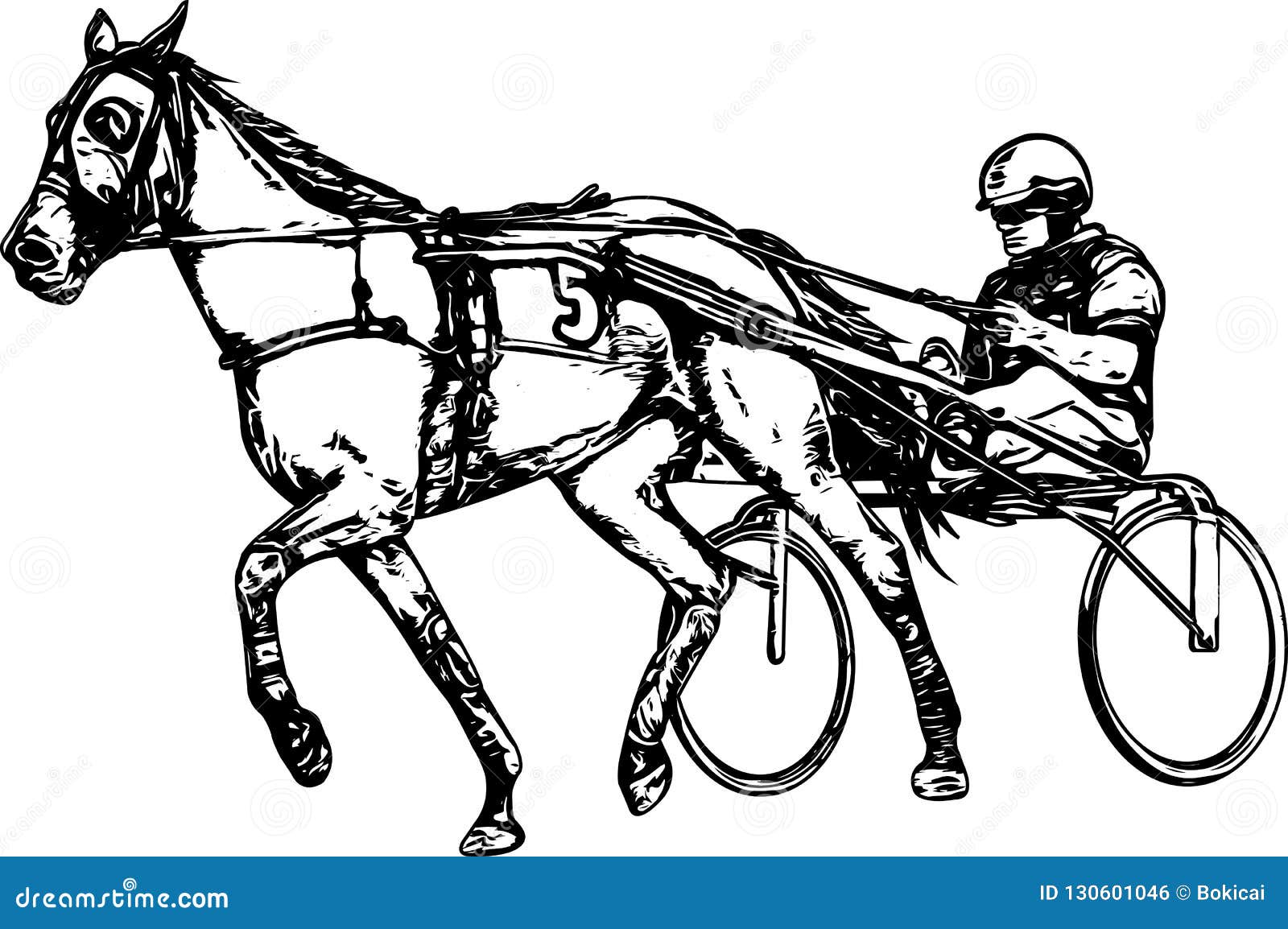 Trotter In Harness Vector Illustration | CartoonDealer.com #67164188