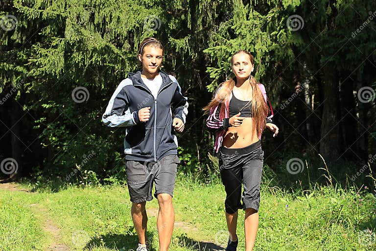 Trotting stock photo. Image of couple, spring, people - 10866928