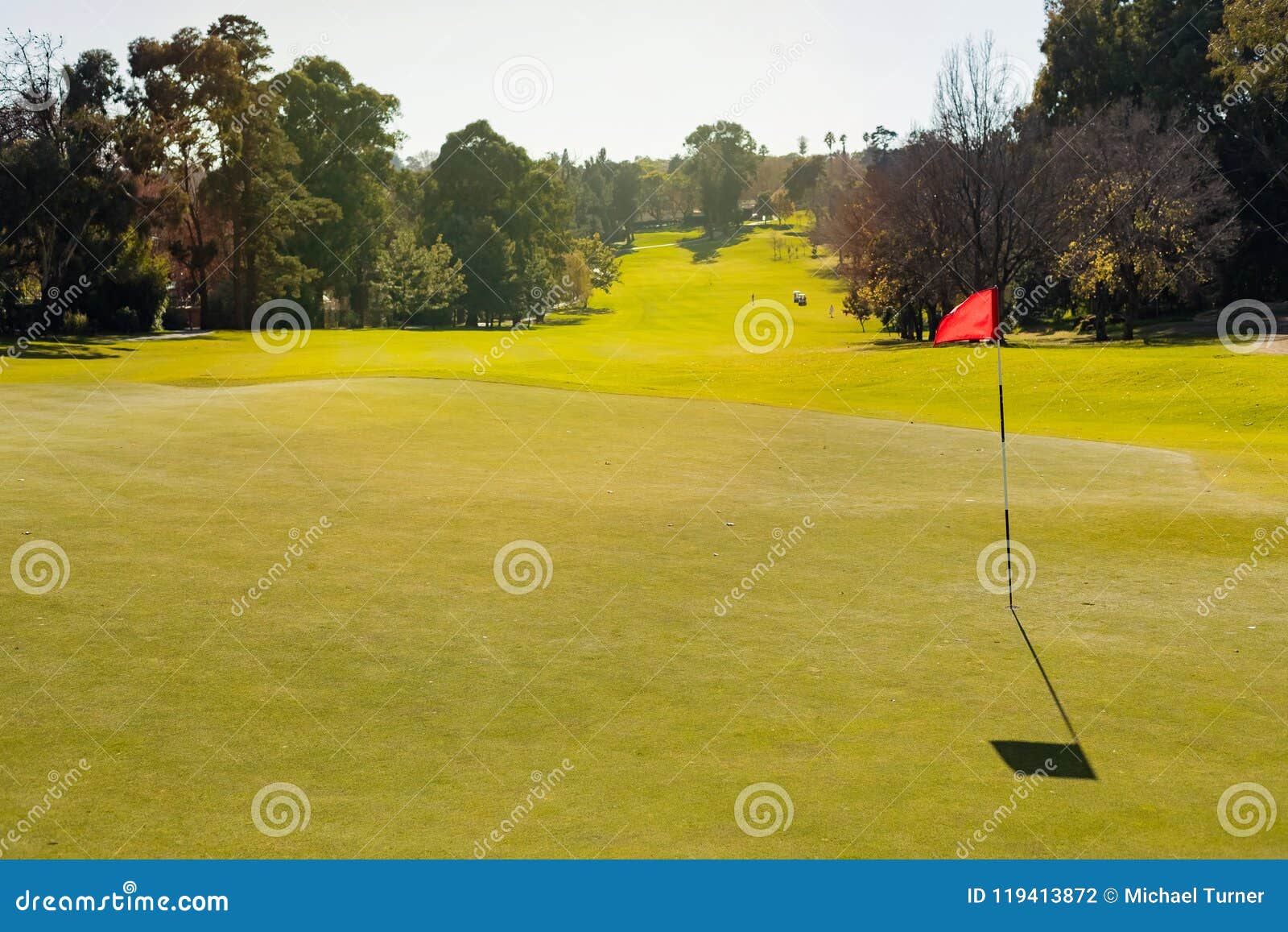 Trou De Putting Green De Terrain De Golf Avec Le Drapeau Photo stock ...