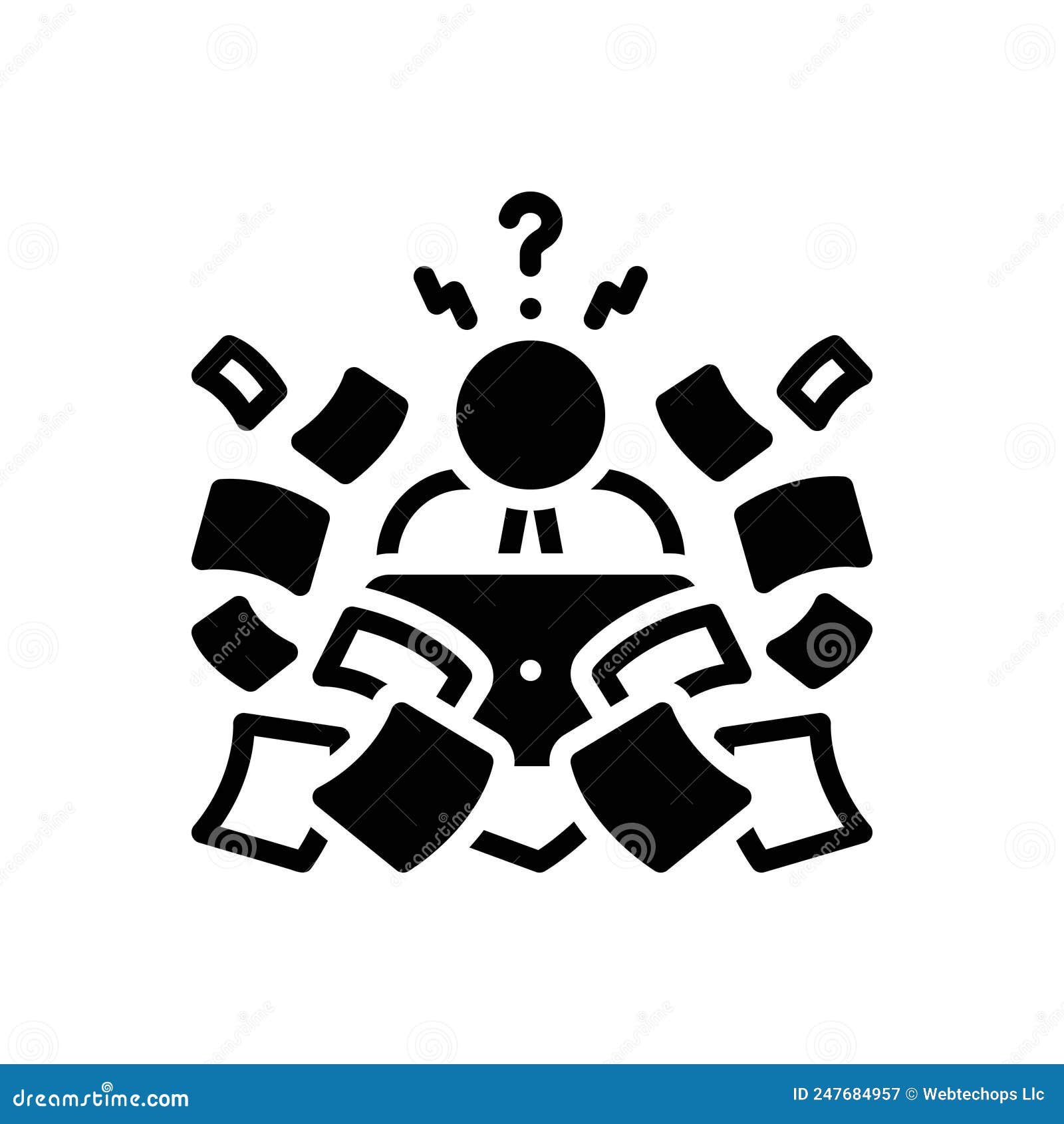 Black Solid Icon for Trouble, Difficulty and Problems Stock Vector ...