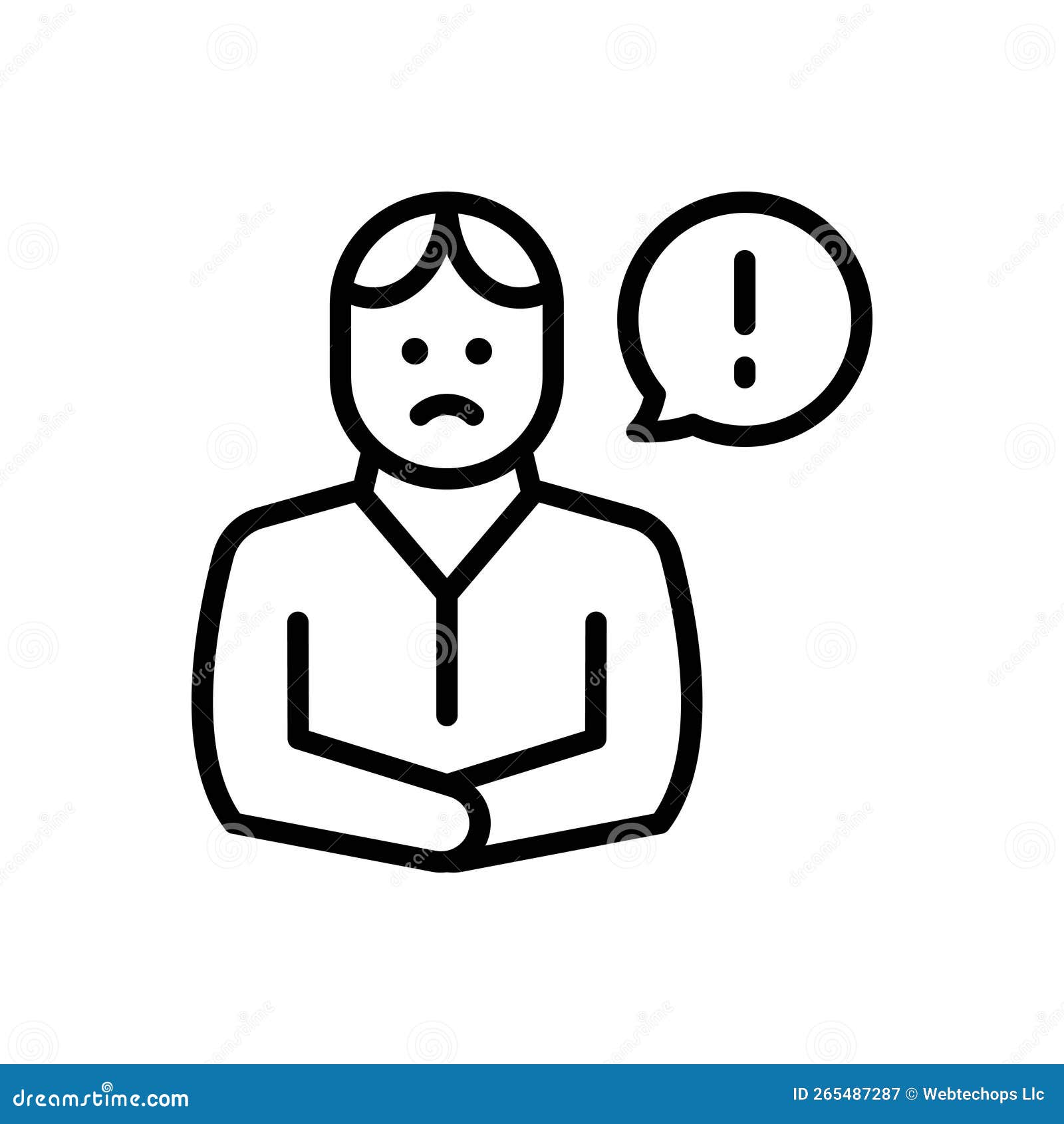 Black Line Icon for Trouble, Problem and Hardship Stock Illustration ...