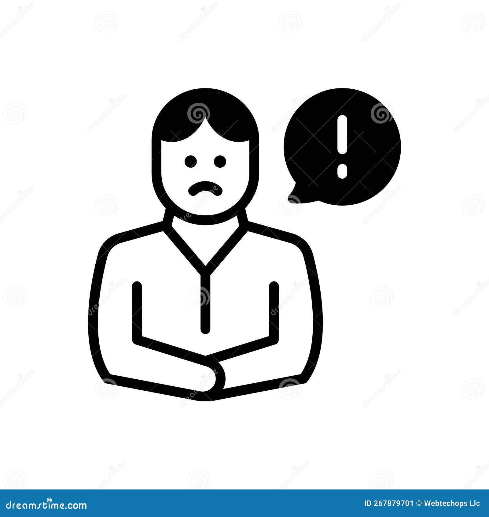 Black Solid Icon for Trouble, Problems and Hardship Stock Illustration ...
