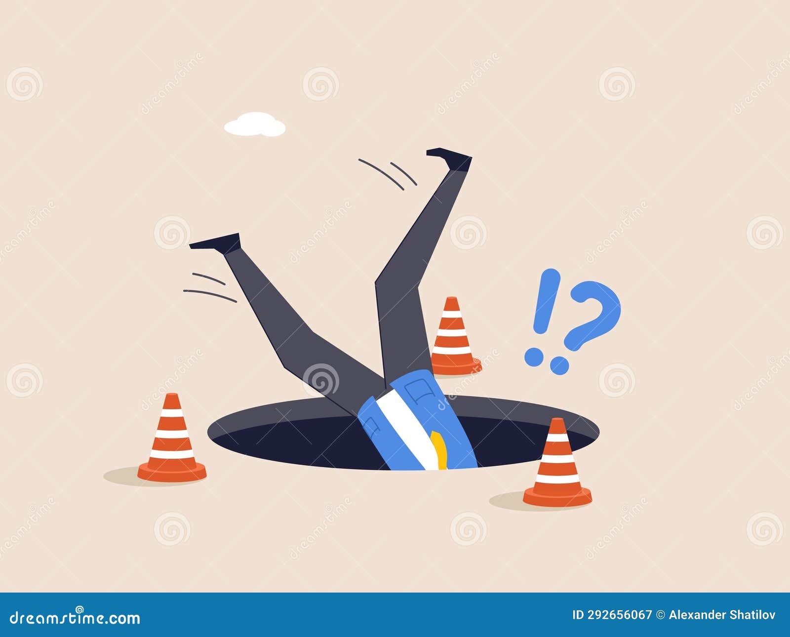 Trouble, Loss or Pitfall Concept. Failure or Mistake Causing ...