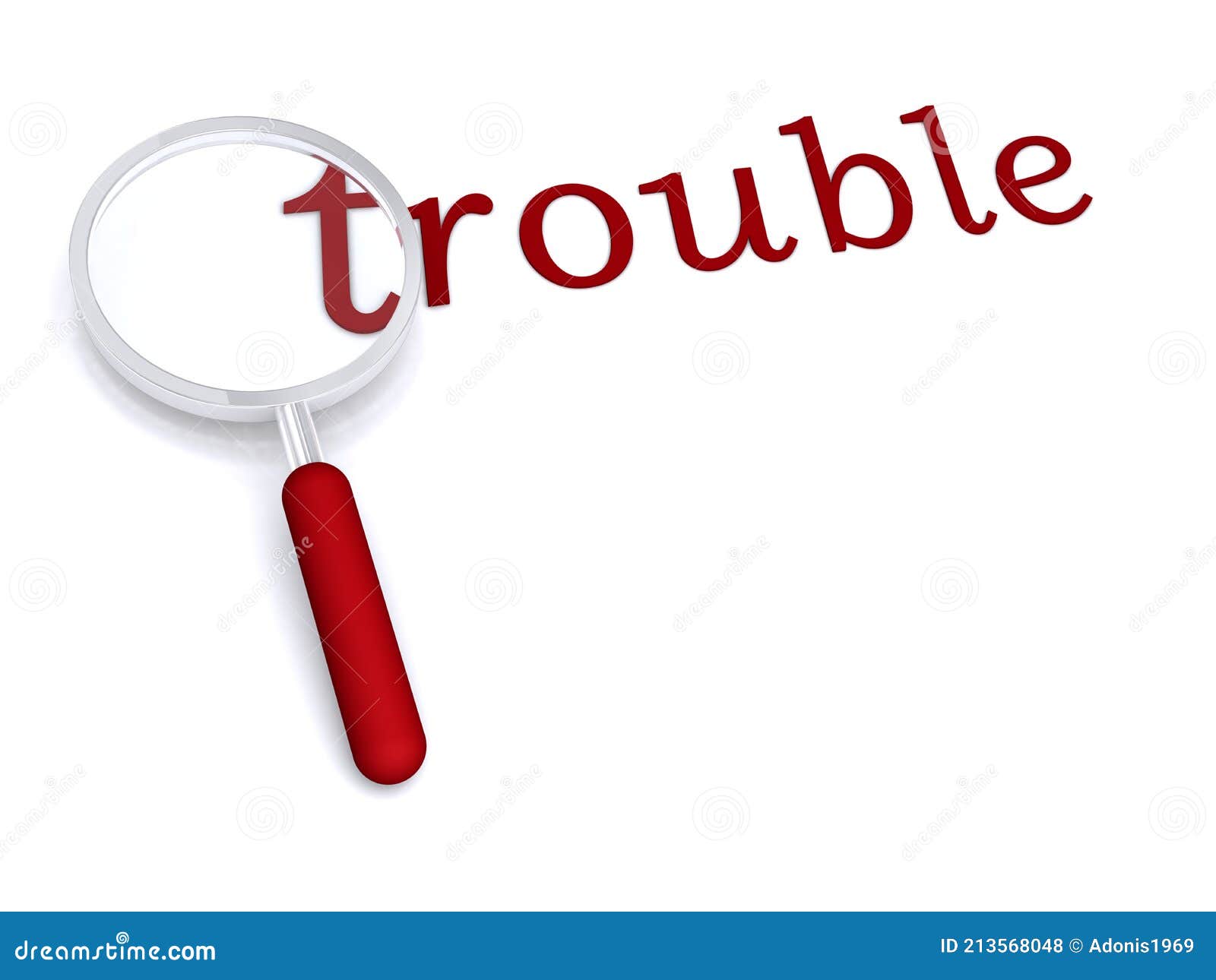 Trouble with Magnifying Glass Stock Illustration - Illustration of hand ...