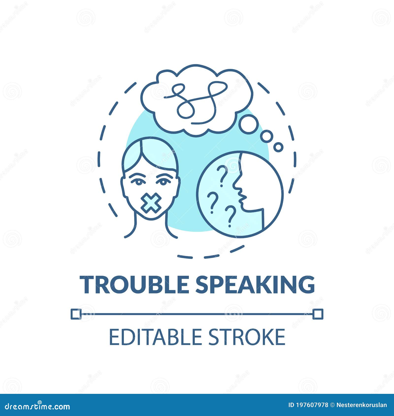 Trouble Speaking Turquoise Concept Icon Stock Vector - Illustration of ... Trouble Speaking Turquoise Concept Icon Stock Vector - Illustration of ...