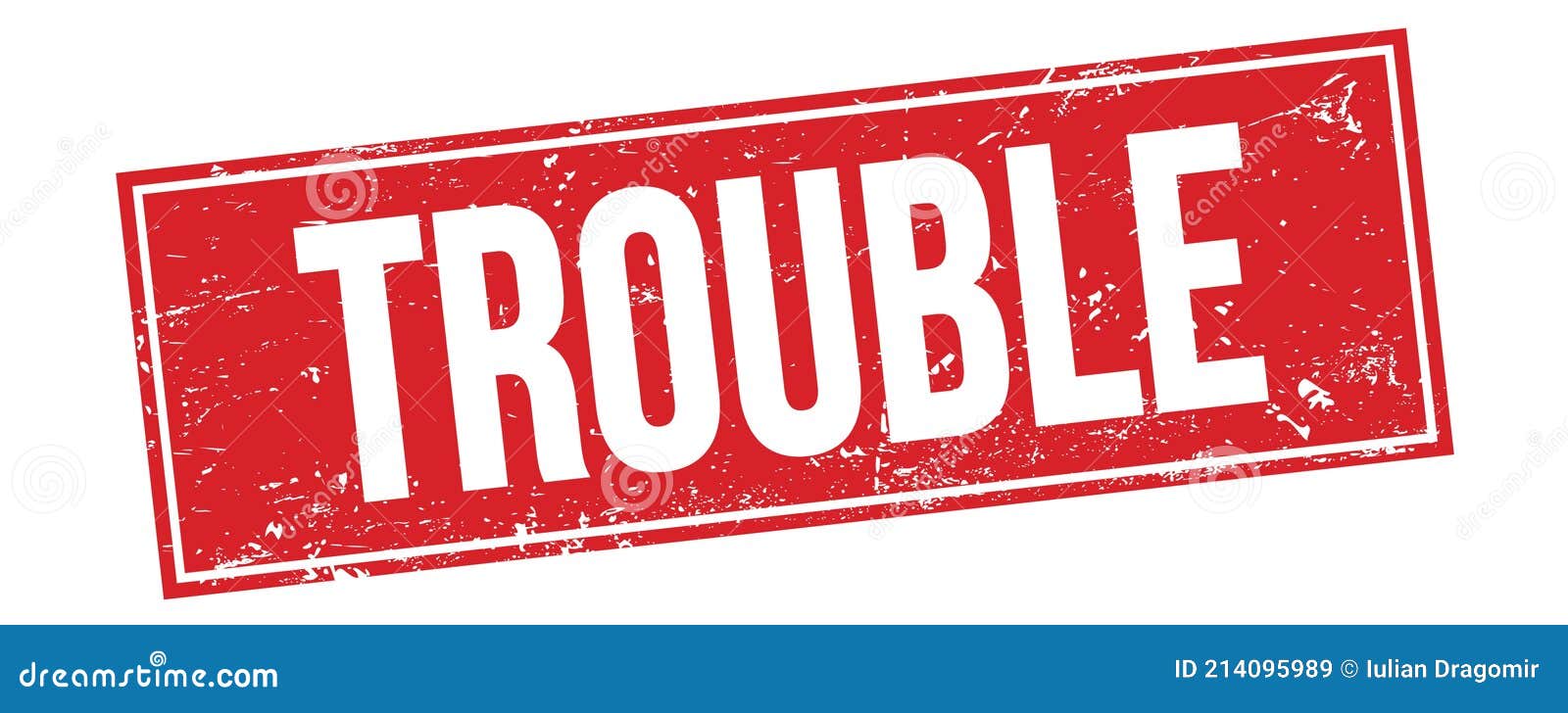 TROUBLE Text on Red Grungy Rectangle Stamp Stock Image - Image of ...