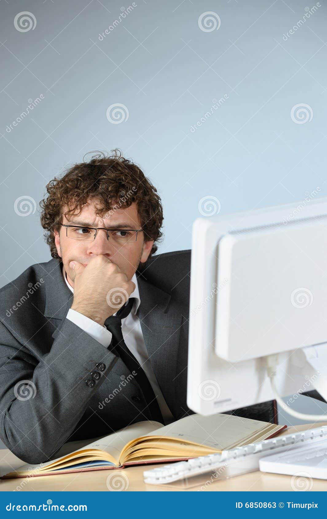 Troubled businessman stock image. Image of confused, pain - 6850863