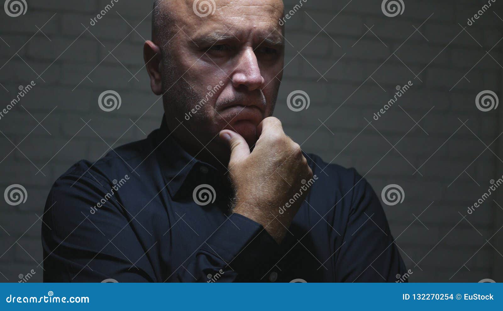Troubled Businessman Thinking and Making a Disappointing Hand Gestures ...