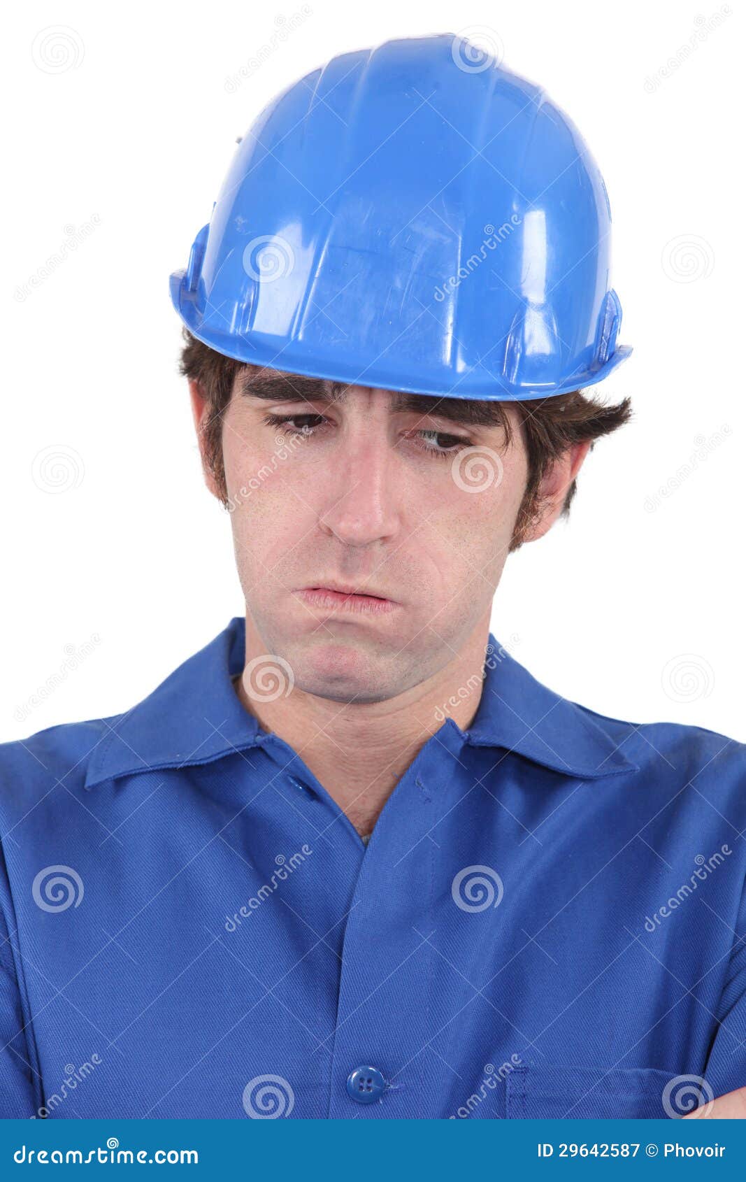 Troubled Construction Worker Stock Image - Image of instrument ...