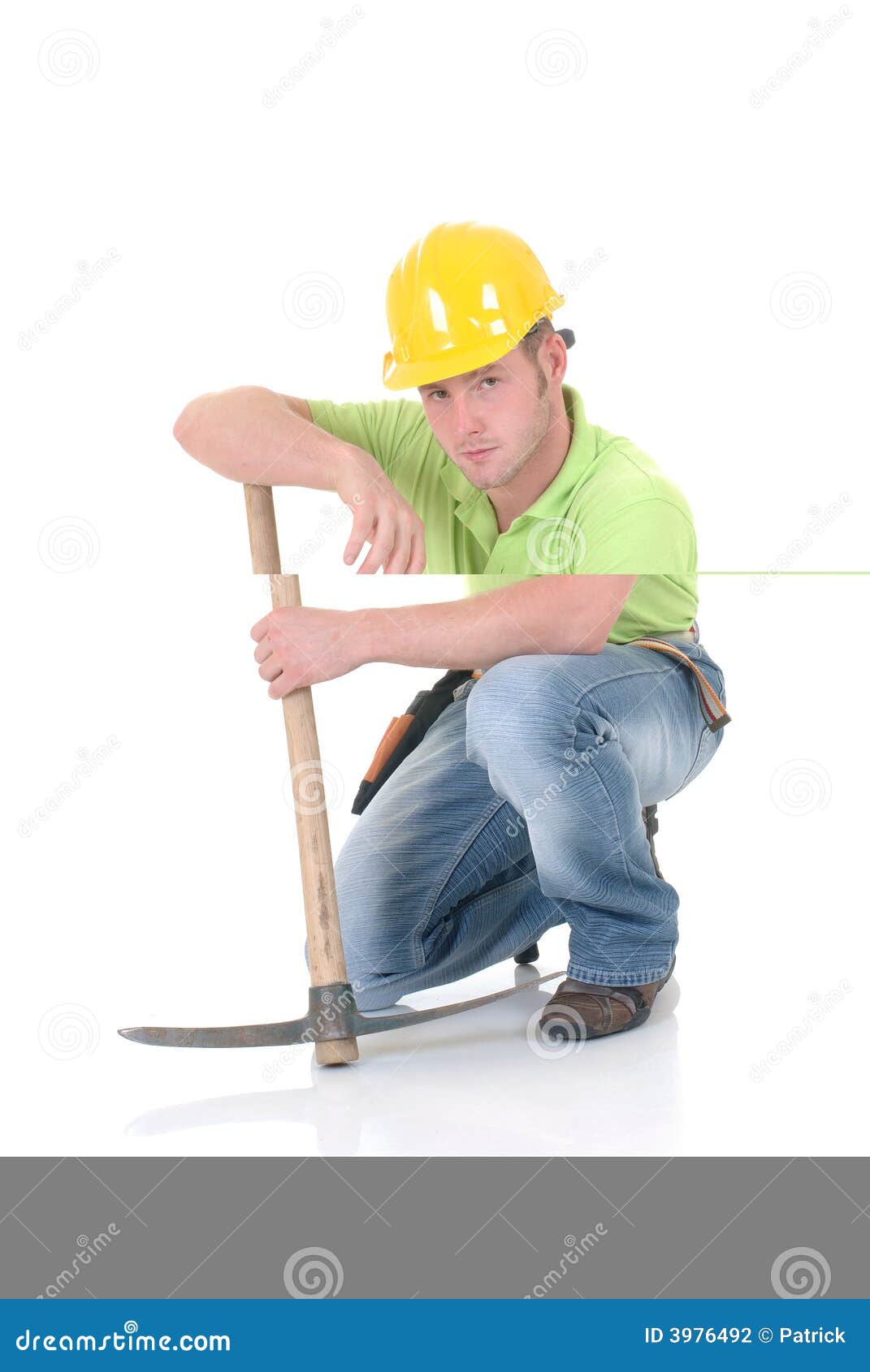 Troubled Construction Worker Stock Photo - Image of belt, tool: 3976492