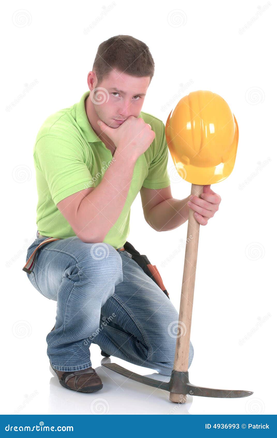 Troubled Construction Worker Stock Image - Image of pensive, attractive ...