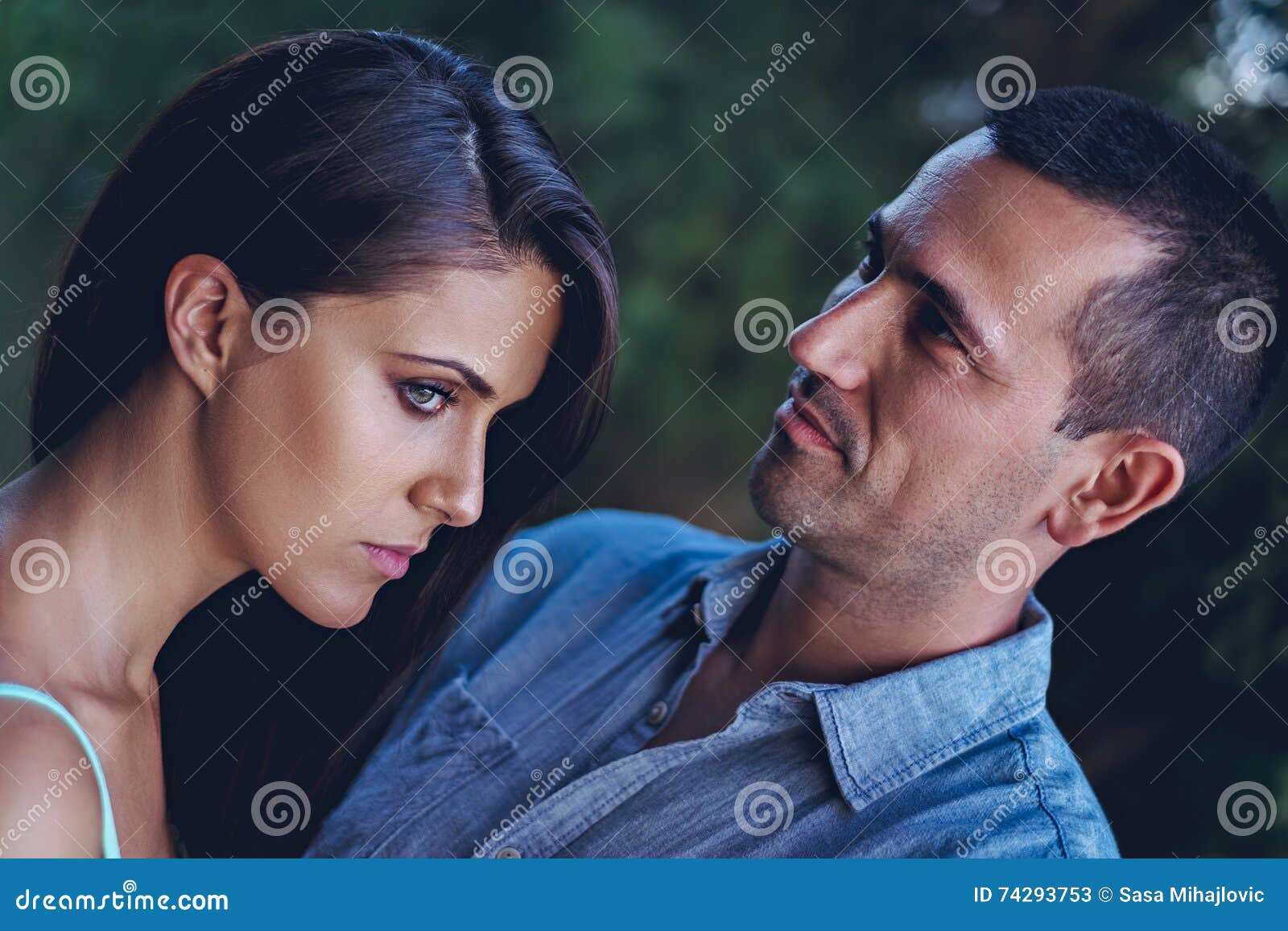 Troubled Couple Hugging in the Park Stock Image - Image of girlfriend ...