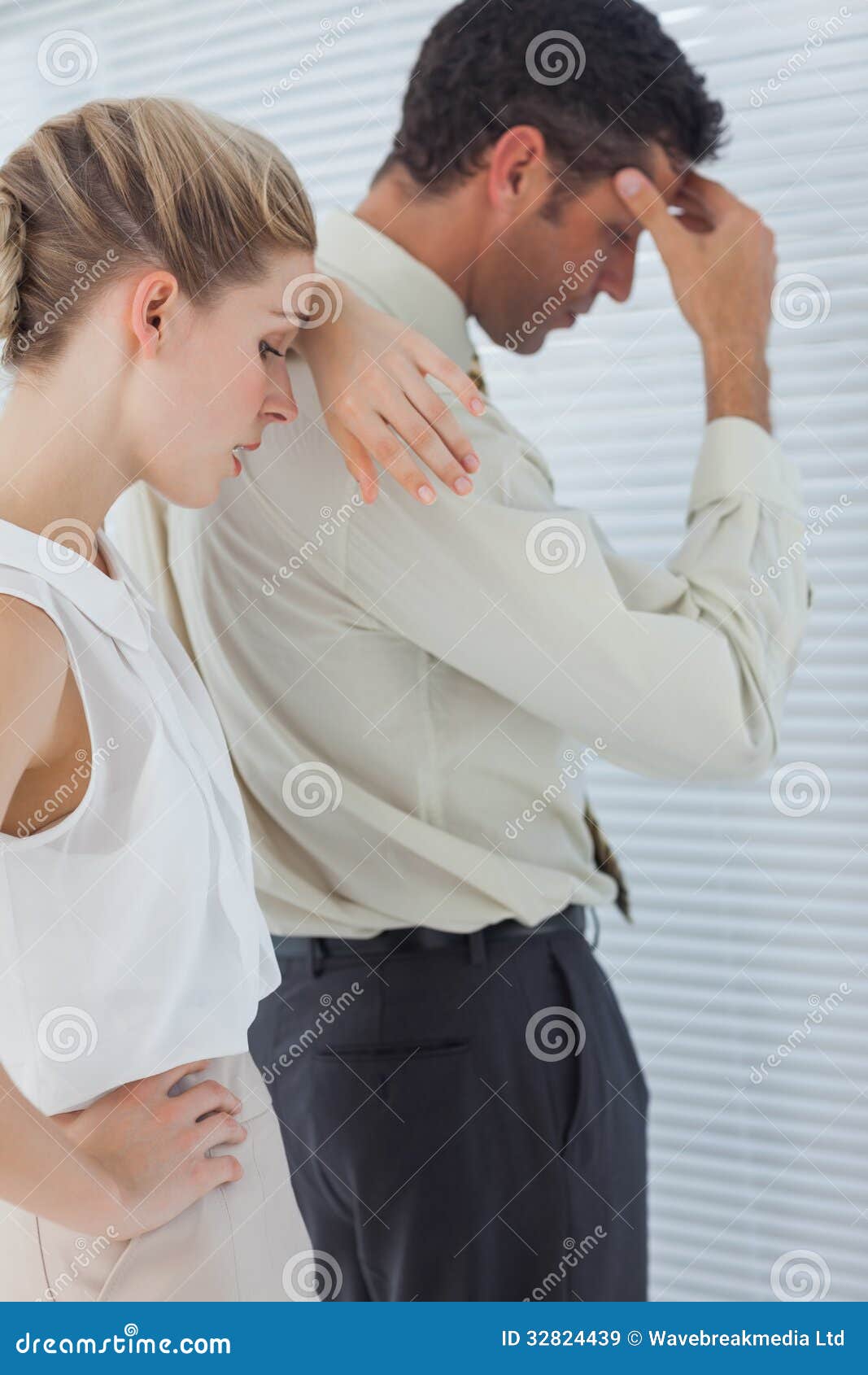 Troubled Coworkers Having Hard Time at Work Stock Image - Image of ...