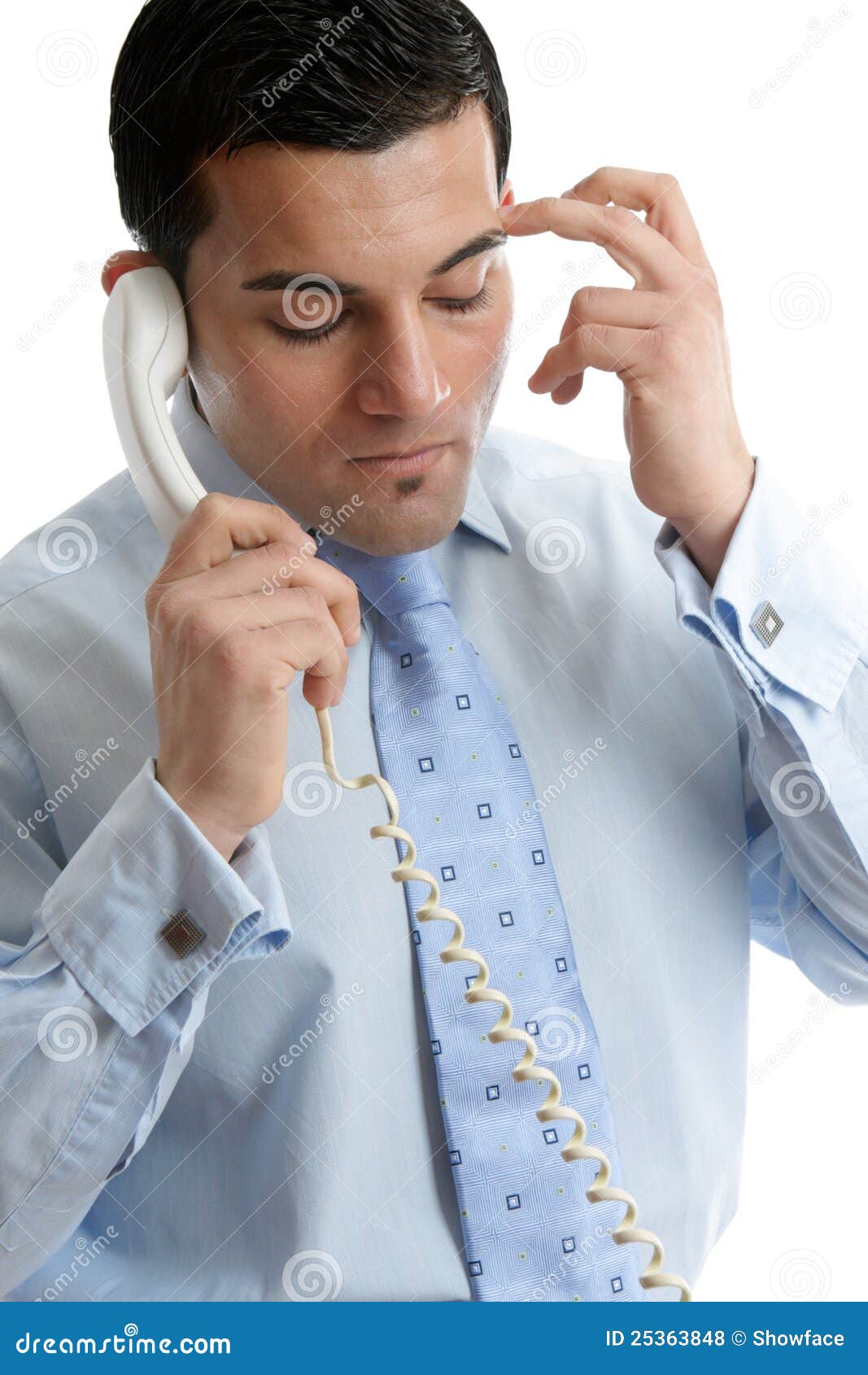 Troubled or Depressed Businessman Making Call Stock Photo - Image of ...