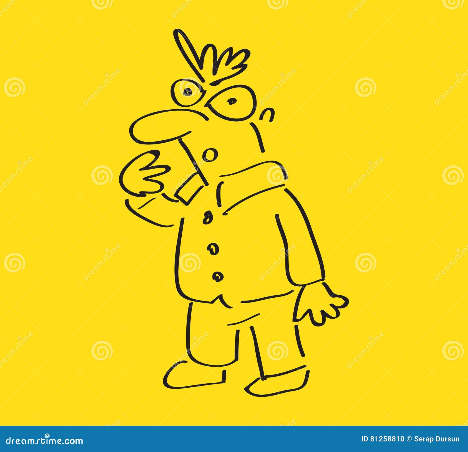 Troubled Man Cartoon Drawing Stock Vector - Illustration of confused ...