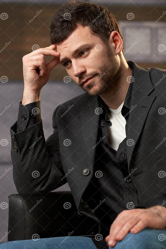 Troubled office worker stock image. Image of jacket, caucasian - 16892277