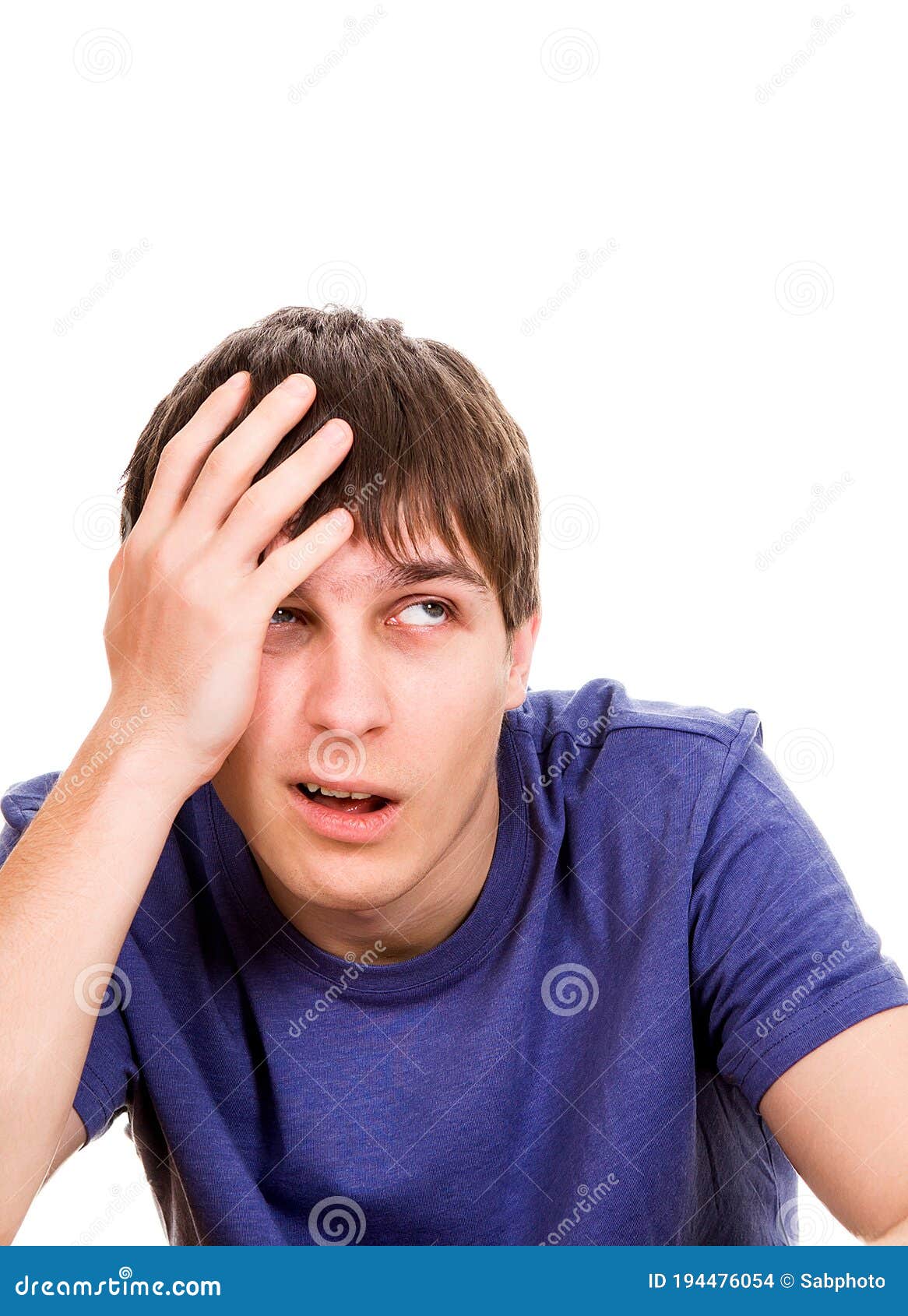 Troubled Young Man stock photo. Image of adult, closeup - 194476054