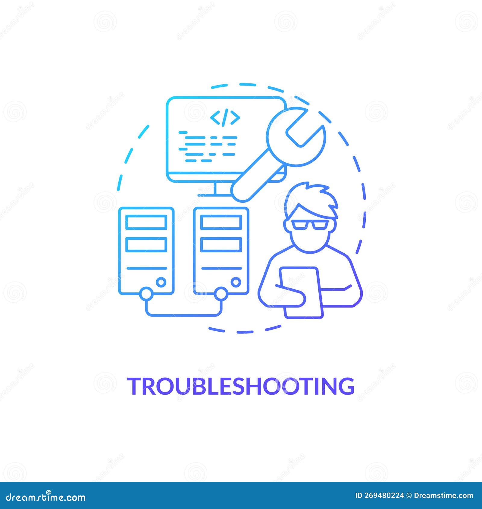 Troubleshooting Icon Vector From Support Collection Thin Line