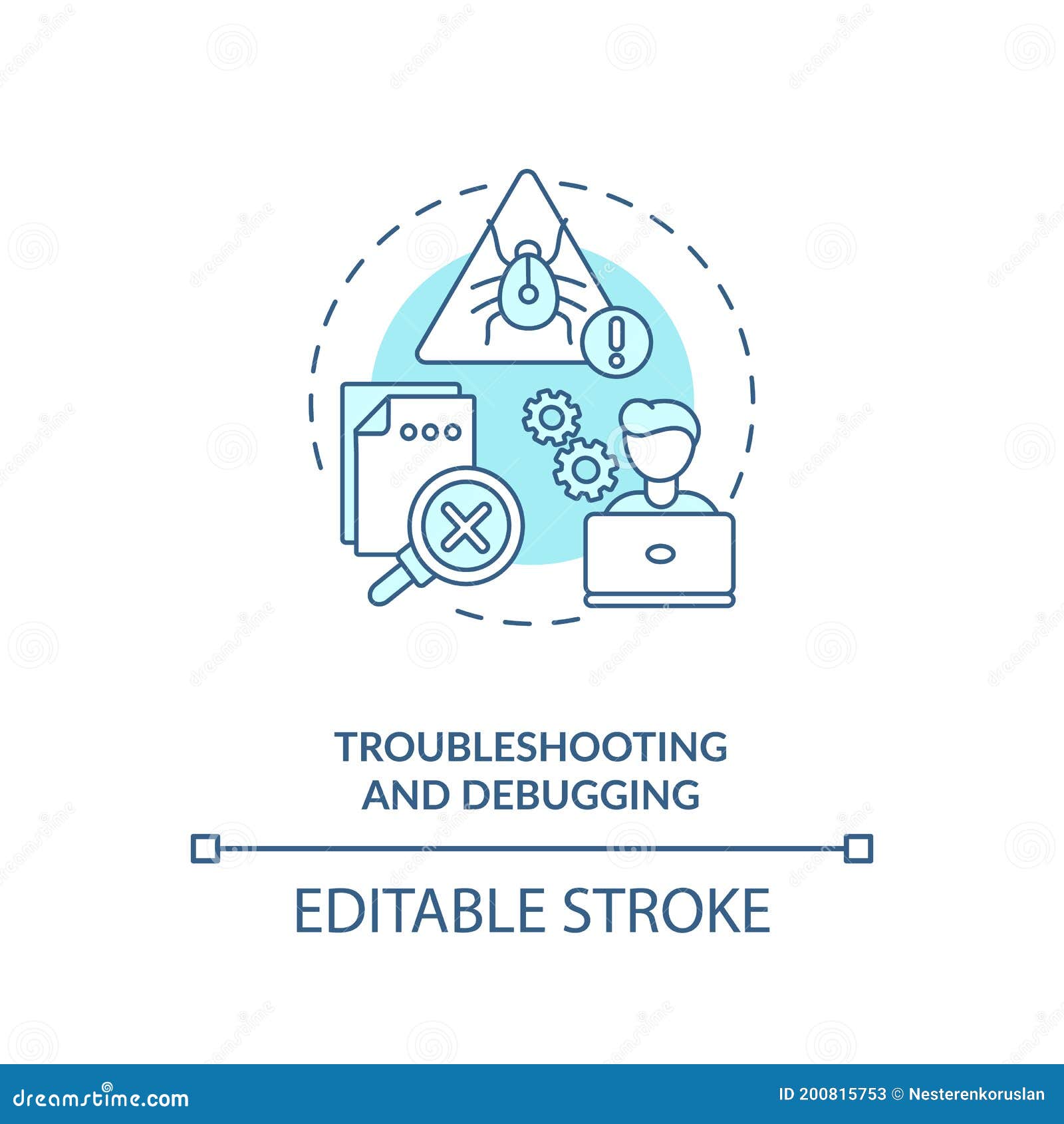 Troubleshooting And Debugging Concept Icon Vector Illustration ...