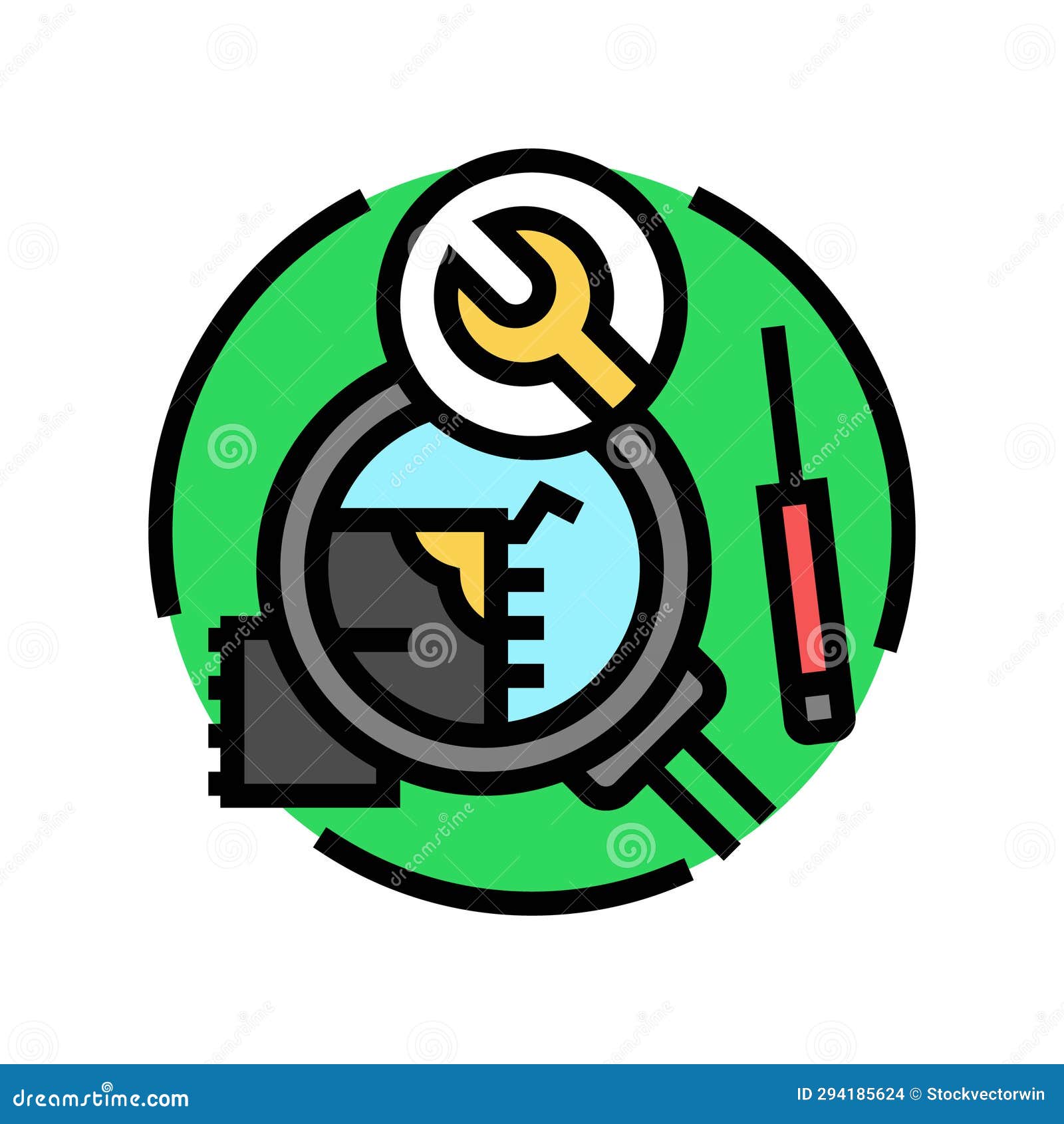 Troubleshooting Devices Electronics Color Icon Vector Illustration ...