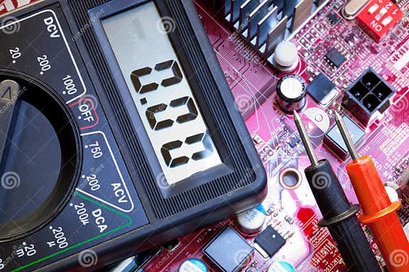 Troubleshooting of Electronic Components Stock Image - Image of ...