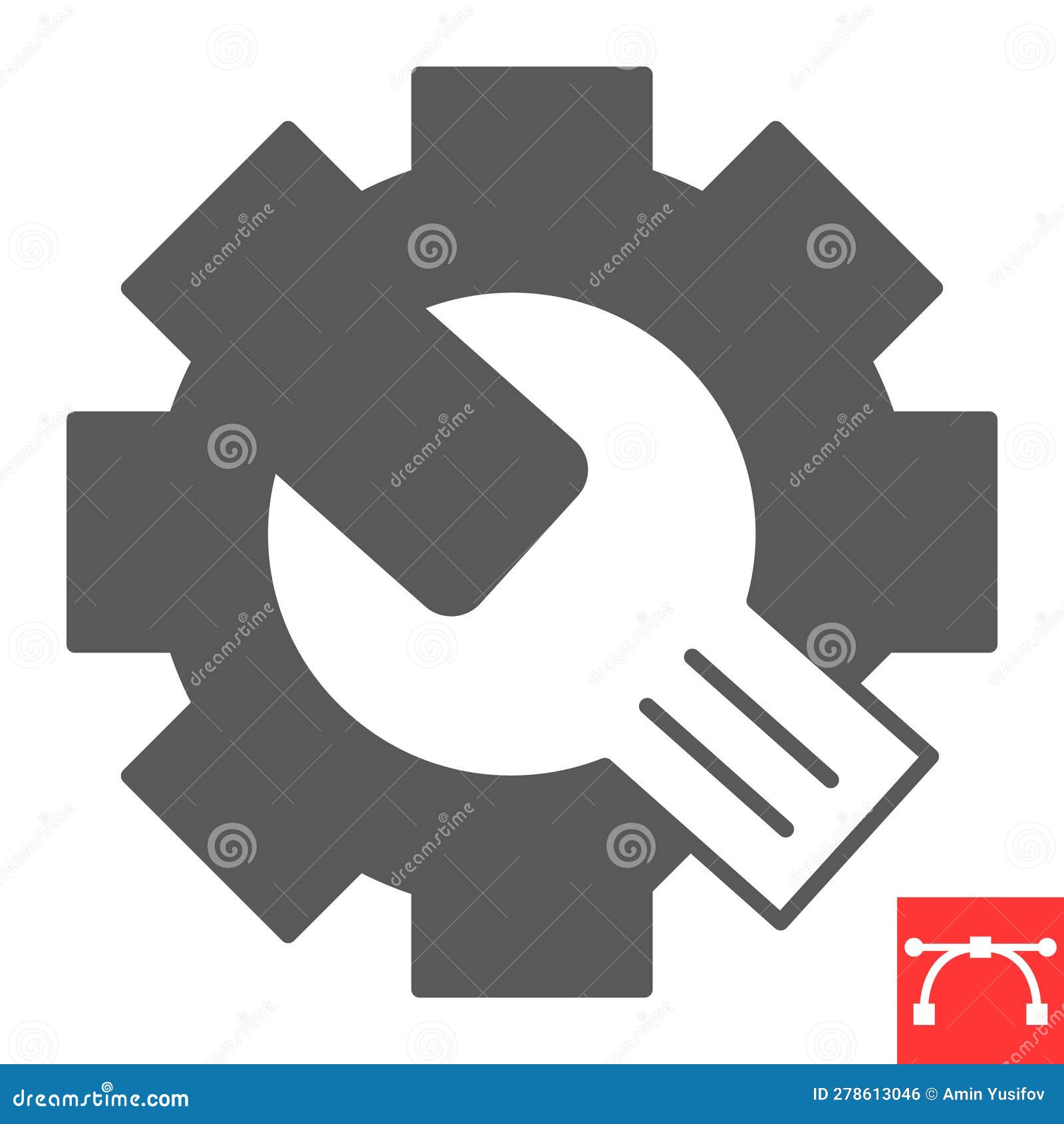 Troubleshooting glyph icon stock vector. Illustration of icon - 278613046