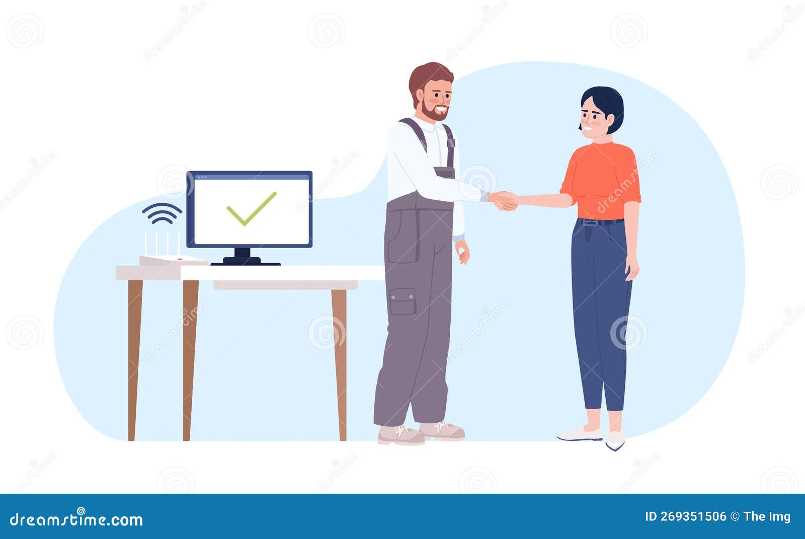 Troubleshooting Internet Connection at Home 2D Vector Isolated ...