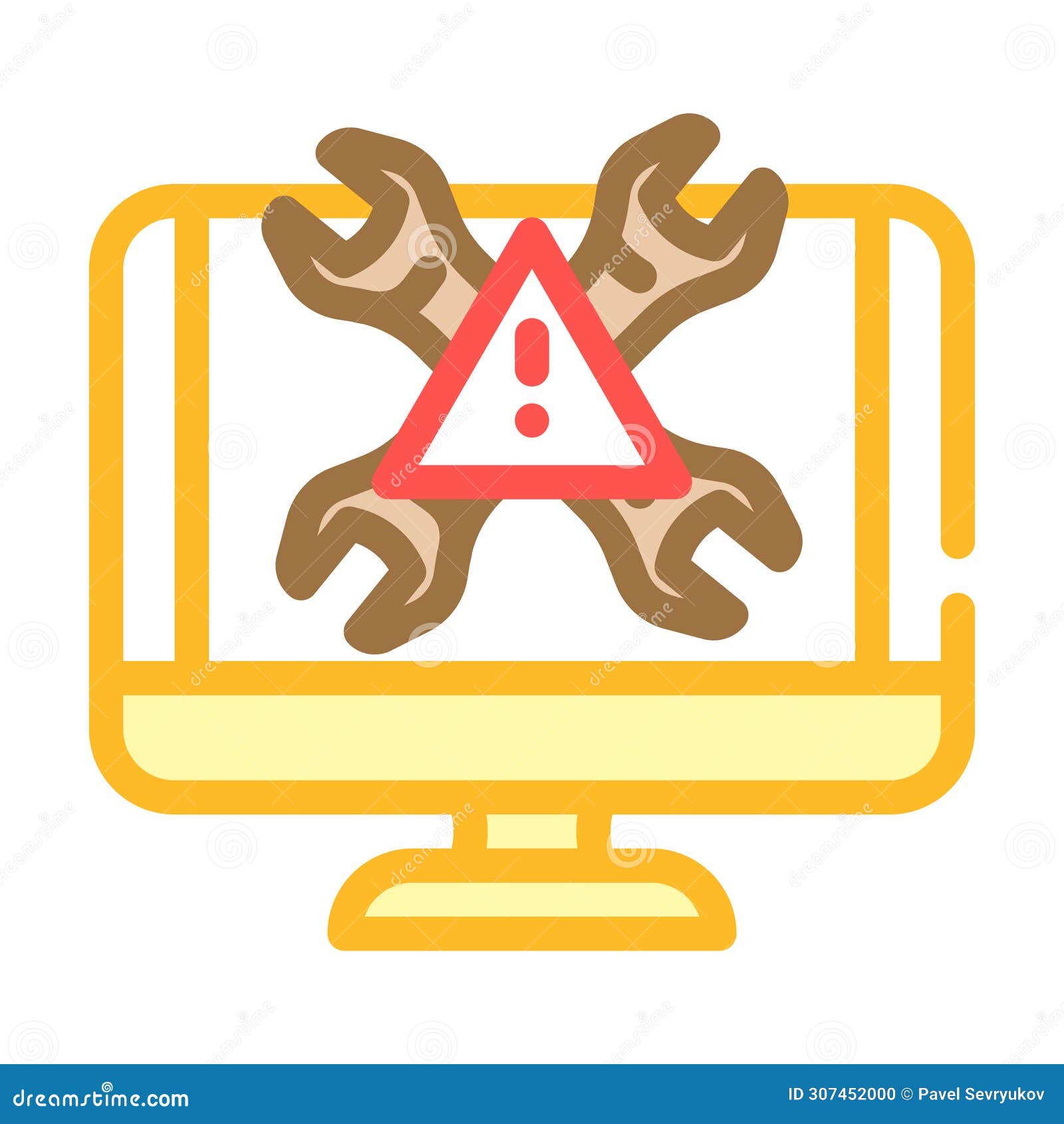 Troubleshooting Pc Repair Computer Color Icon Vector Illustration Stock ...