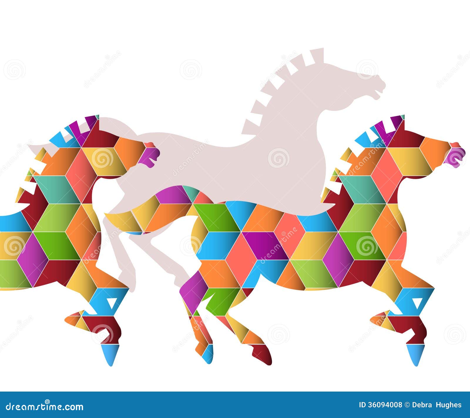 Troupeau De Chevaux Graphiques Illustration de Vecteur - Illustration ...
