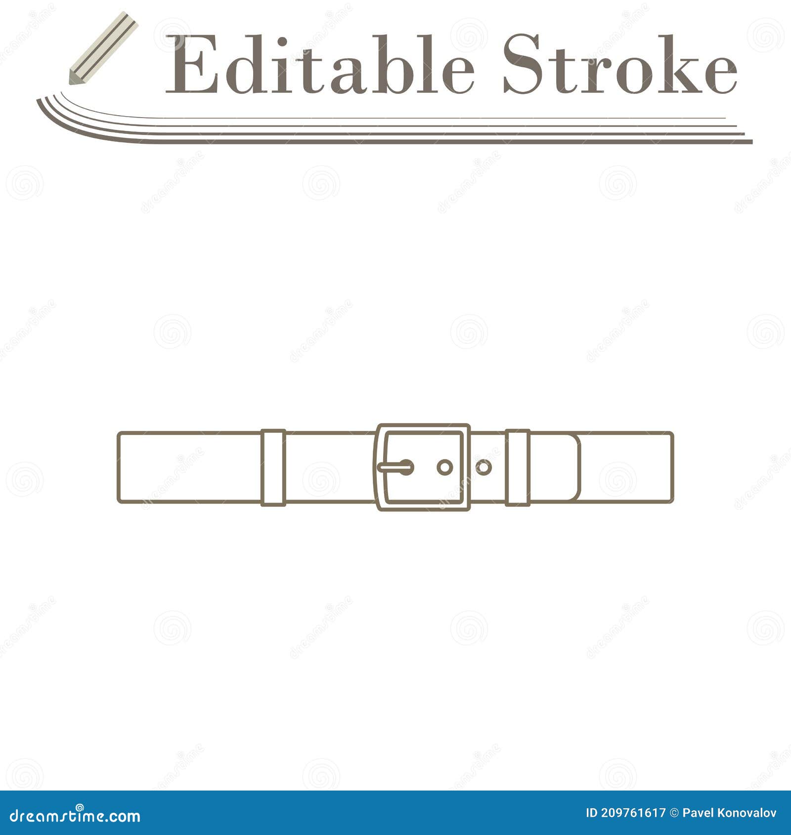 Trouser Belt Icon stock vector. Illustration of belt - 209761617