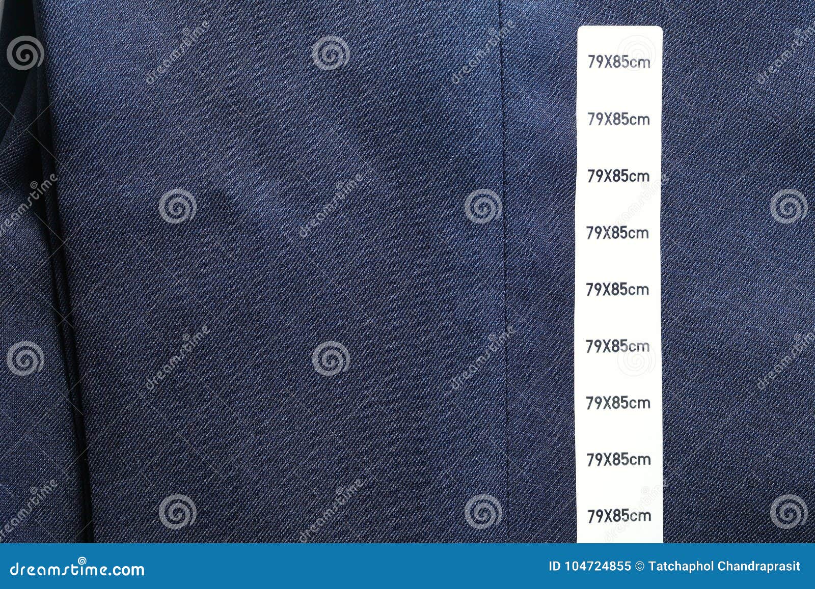 Trouser Size Sticker on the Fabric Surface Texture. Stock Image - Image ...