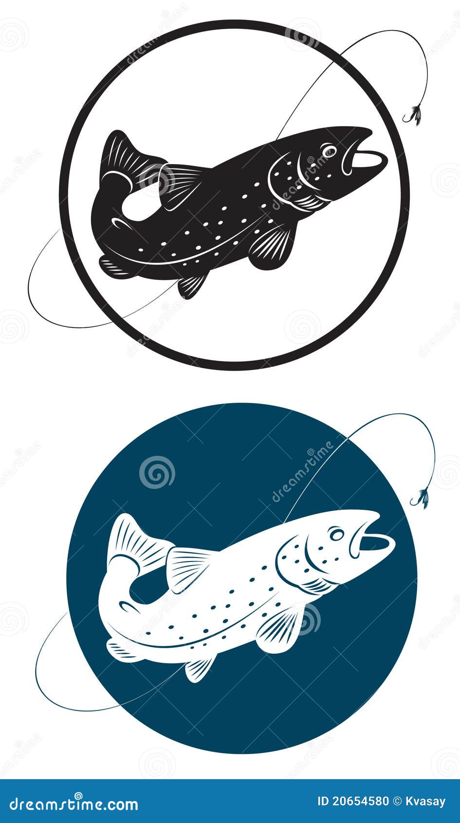 Trout stock vector. Illustration of fisherman, trout - 20654580
