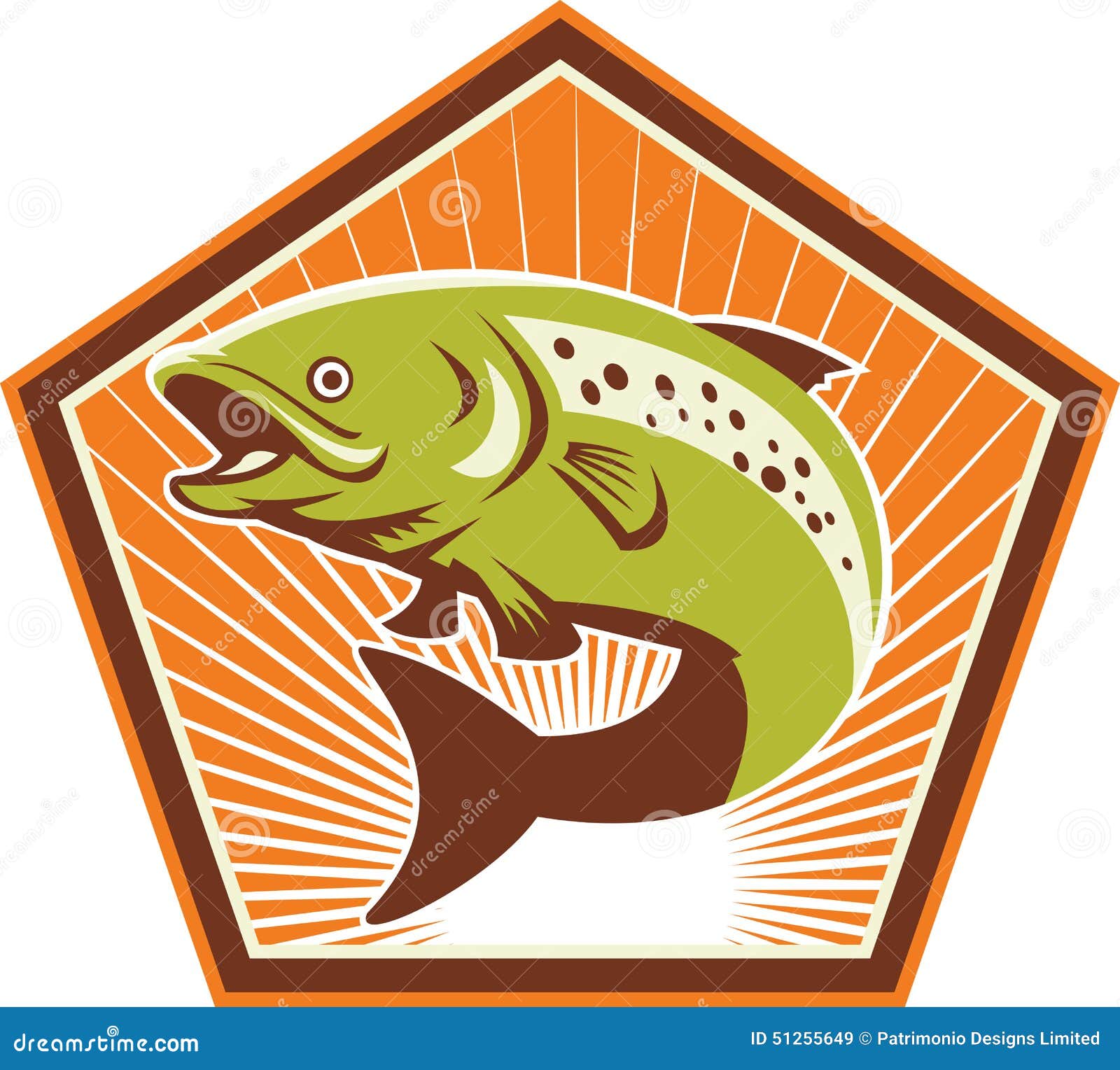 Trout Fish Icons Isolated On White Background. Design Element For Logo ...