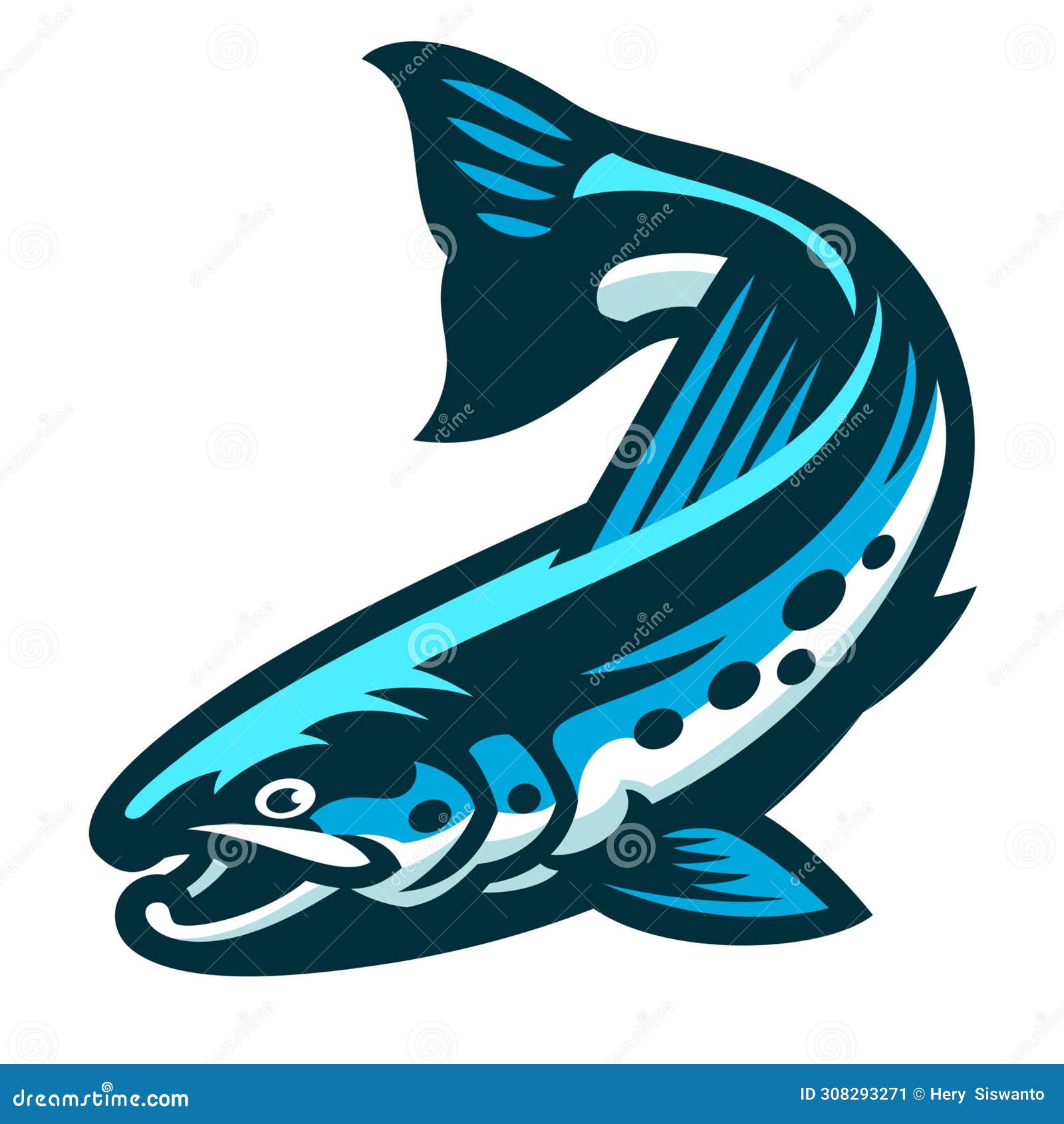 Trout Fish Logo Mascot Design Stock Vector - Illustration of fish, lake ...